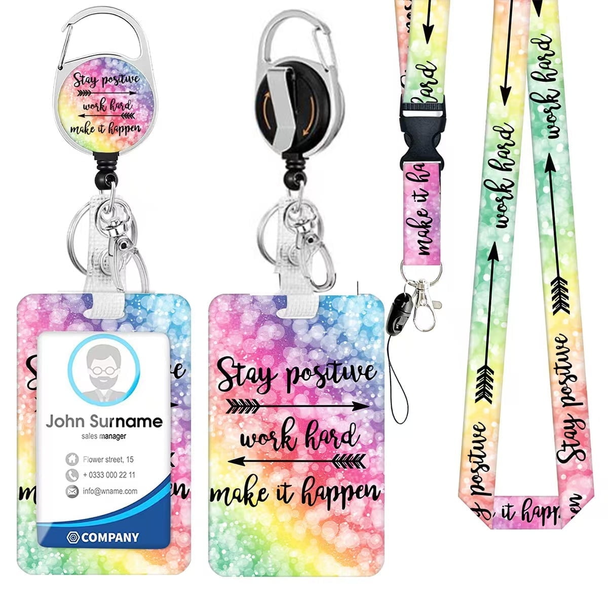 Lanyards for Id Badges, Retractable ID Badge Holder with Detachable ...