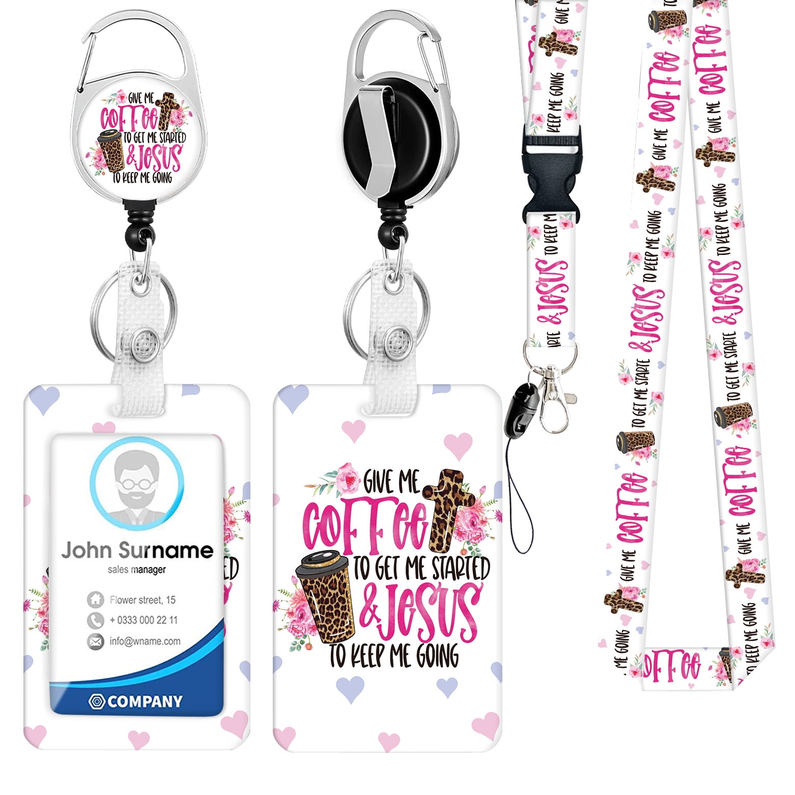 Lanyards for Id Badges, Retractable ID Badge Holder with Detachable ...
