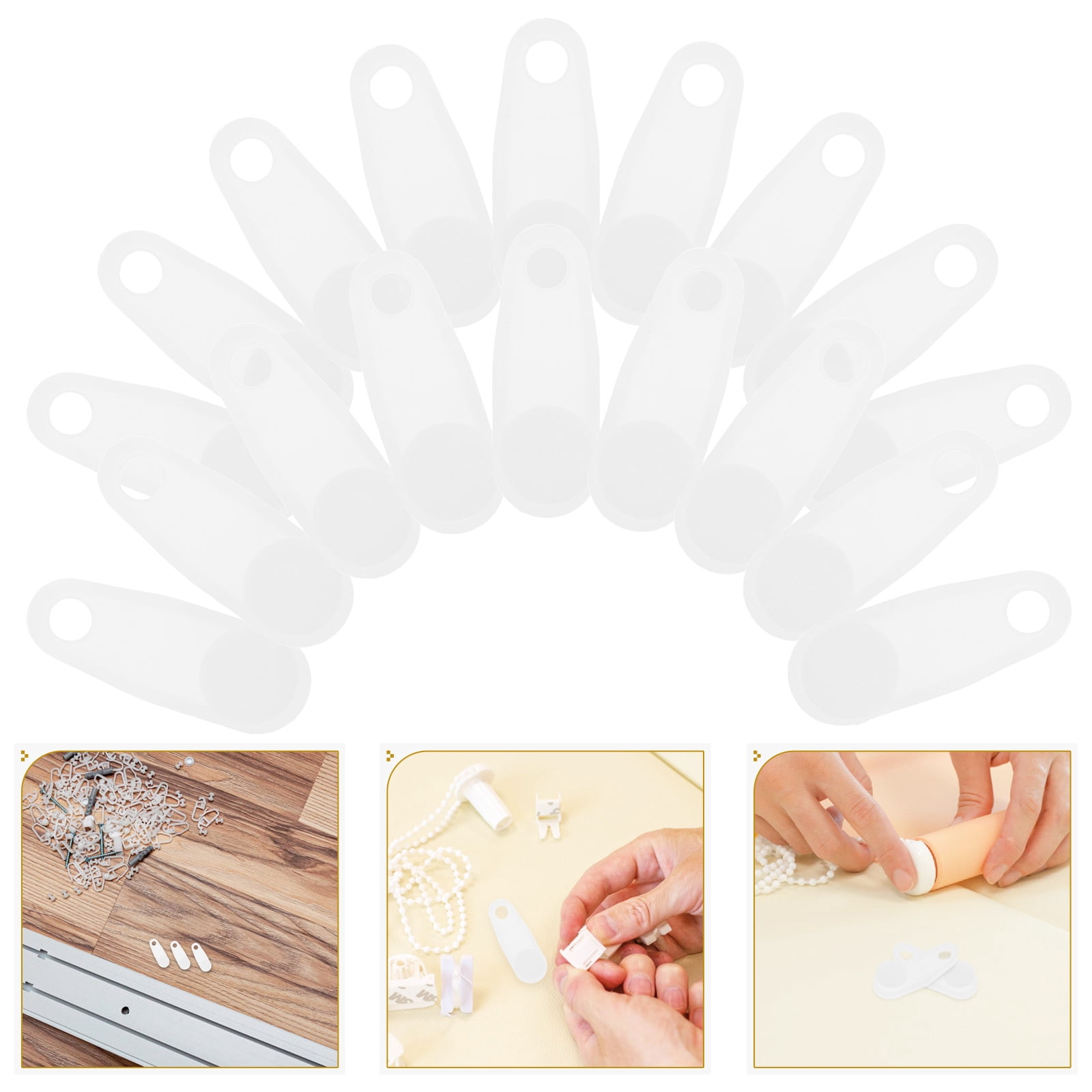 Lanytaeo 100pcs Plastic Curtain Hooks Curtain Roller Curtain Track ...