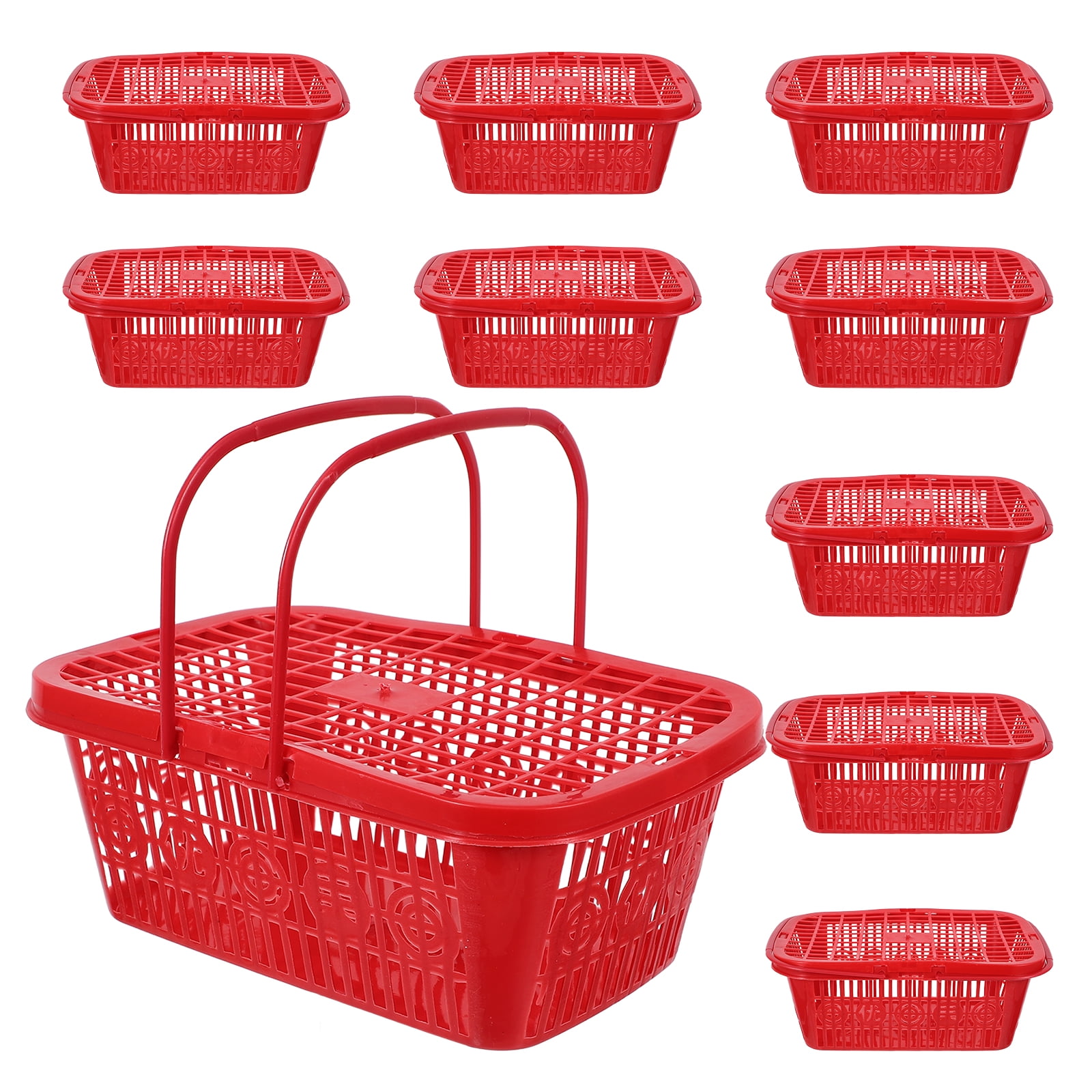 10Pcs Plastic Berry Baskets Boxes with Lid for Farmer Market Party ...