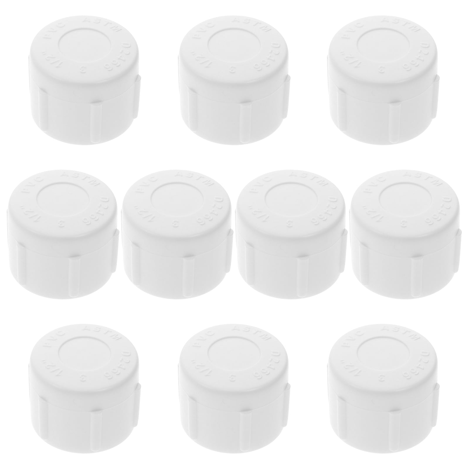 Lanytaeo 10pcs White Pvc Pipe Fitting End Female Thread Cap Plug ...