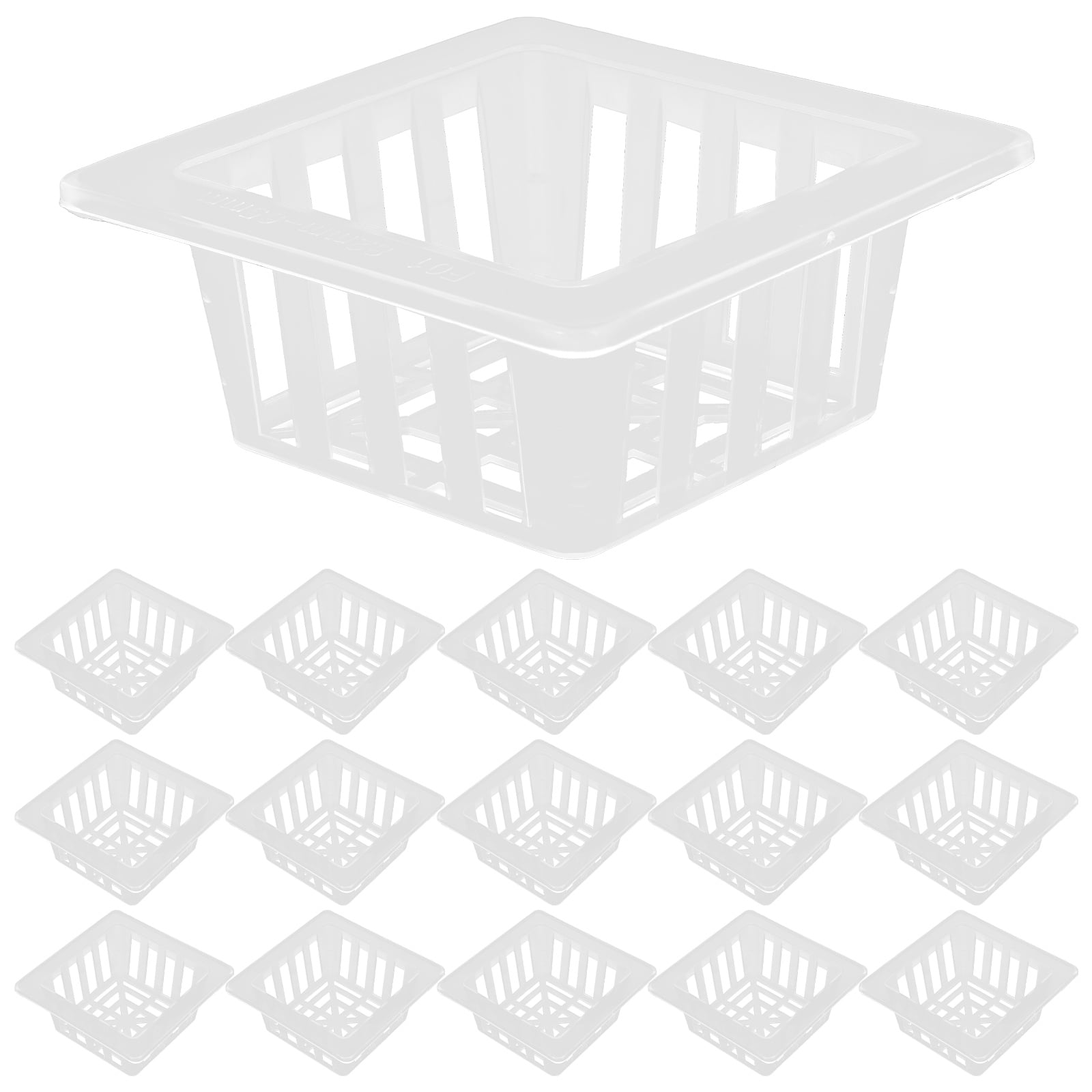 Lanytaeo 20pcs Transparent Square Net Pots Hydroponics Plants Pot ...