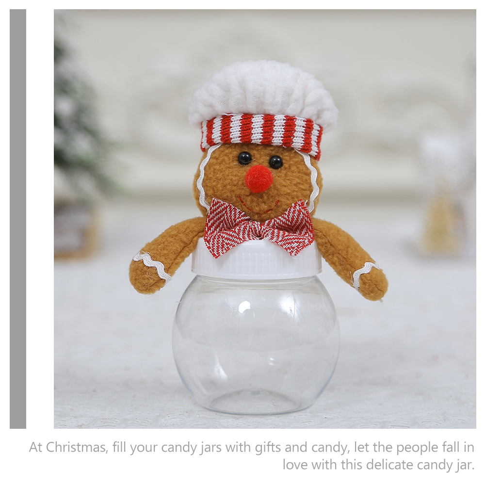 Lanytaeo 2Pcs Gingerbread Man Jar Cartoon Sealed Candy Container ...