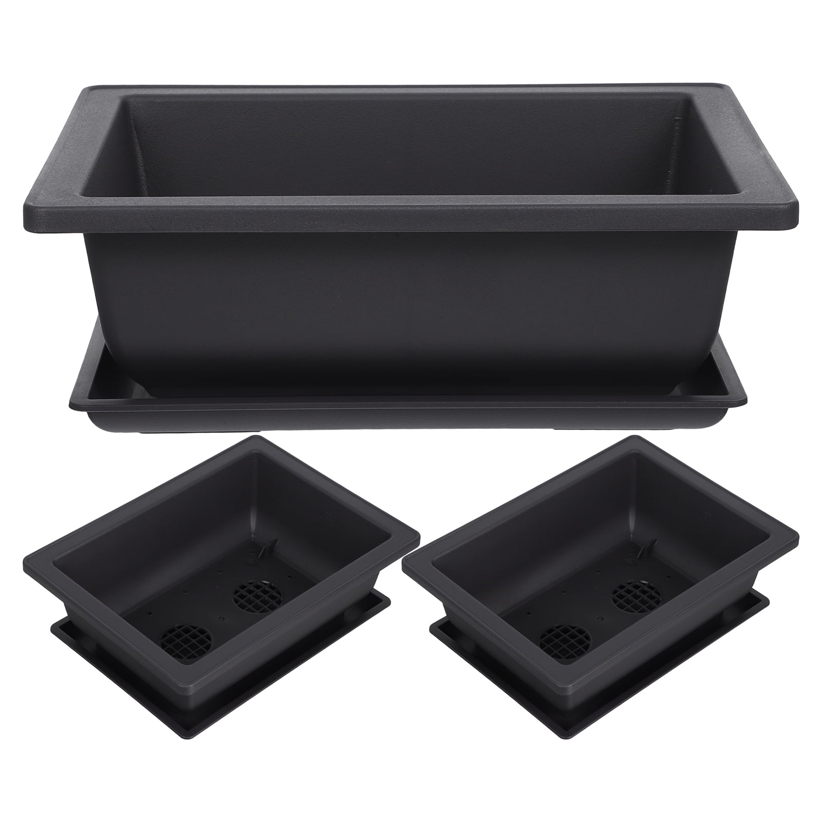 Lanytaeo 3 Sets Plastic Bonsai Training Pots with Drainage Trays ...