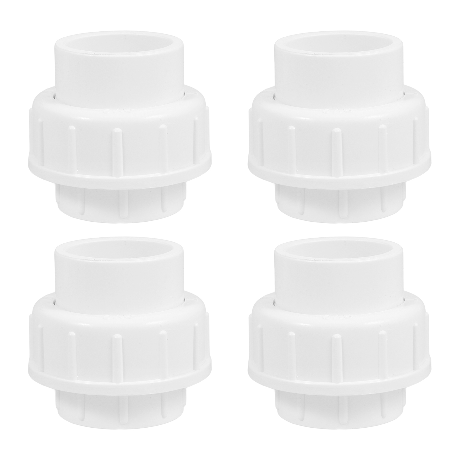 Lanytaeo 4pcs White Pvc Union Pipe Fittings Pipe Connectors Adapter ...