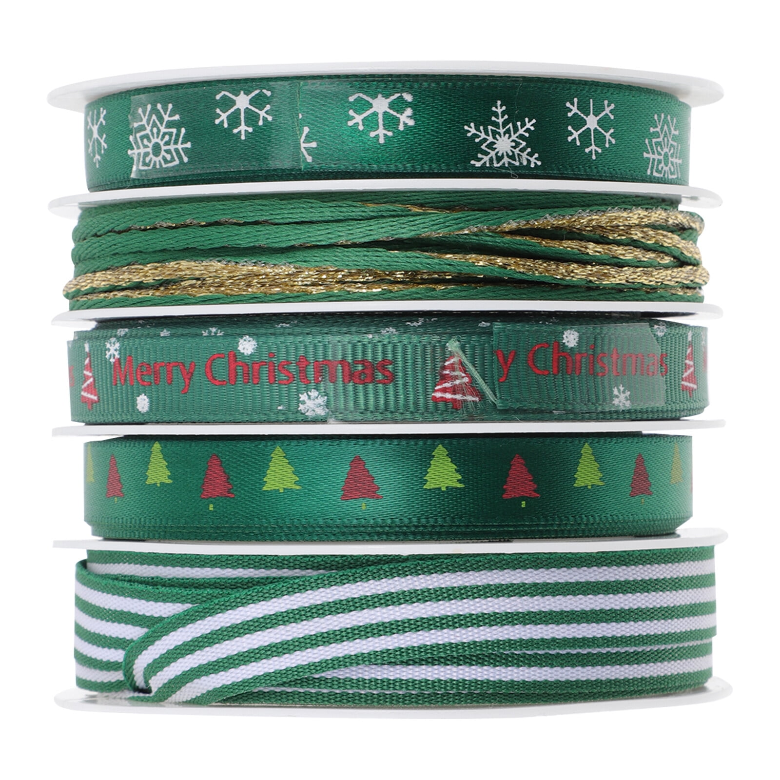 Lanytaeo 5 Pcs Beautiful Ribbons With Christmas Elements And Festive ...