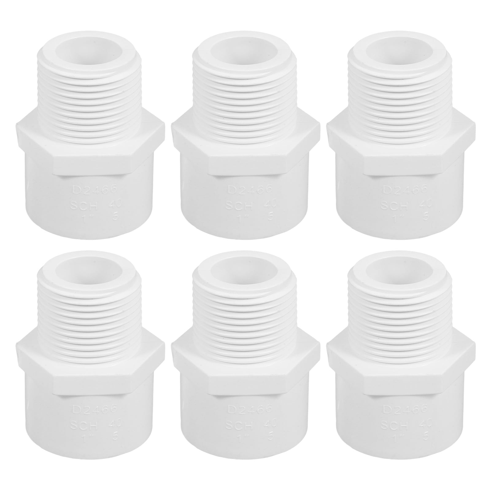 White PVC Pipe Fitting Adapter with NPT Male Thread for Plumbing Lines ...