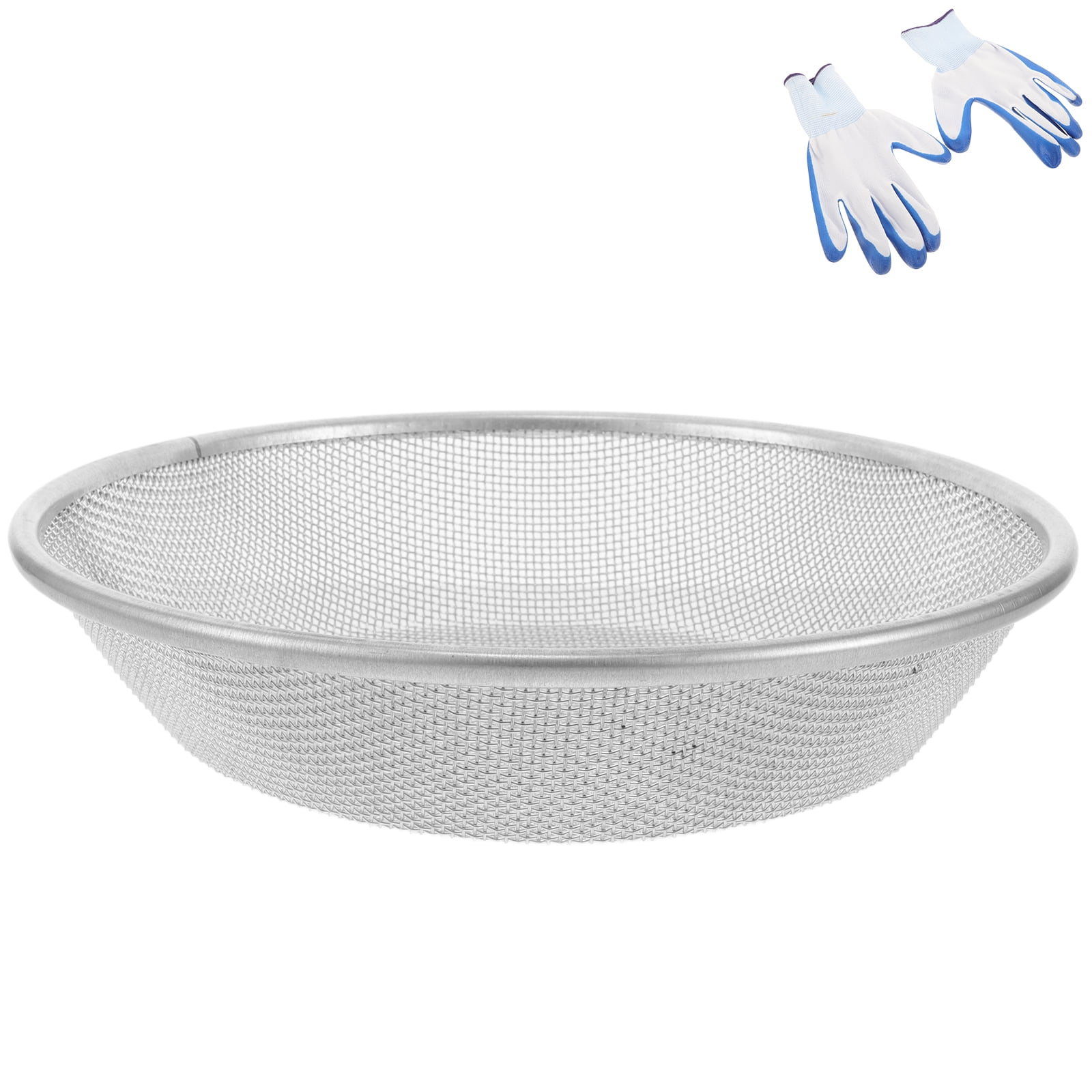 Lanytaeo Dirt Garden Sieve Soil Sifter Stainless Steel Sifting Pan Soil ...