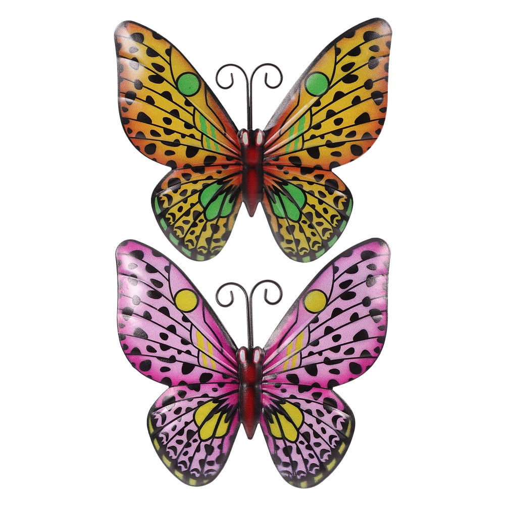 Lanytaeo Metal Butterfly Wall Hanging Decor for Outdoor Garden Vivid ...