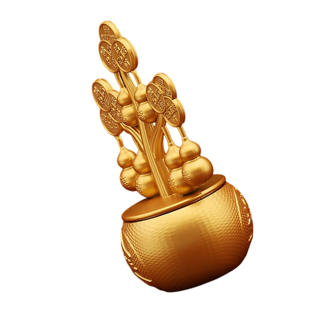 Lanytaeo Rotable Fortune Tree Gold Wealth Tree with Wu Lou Fake Lucky ...