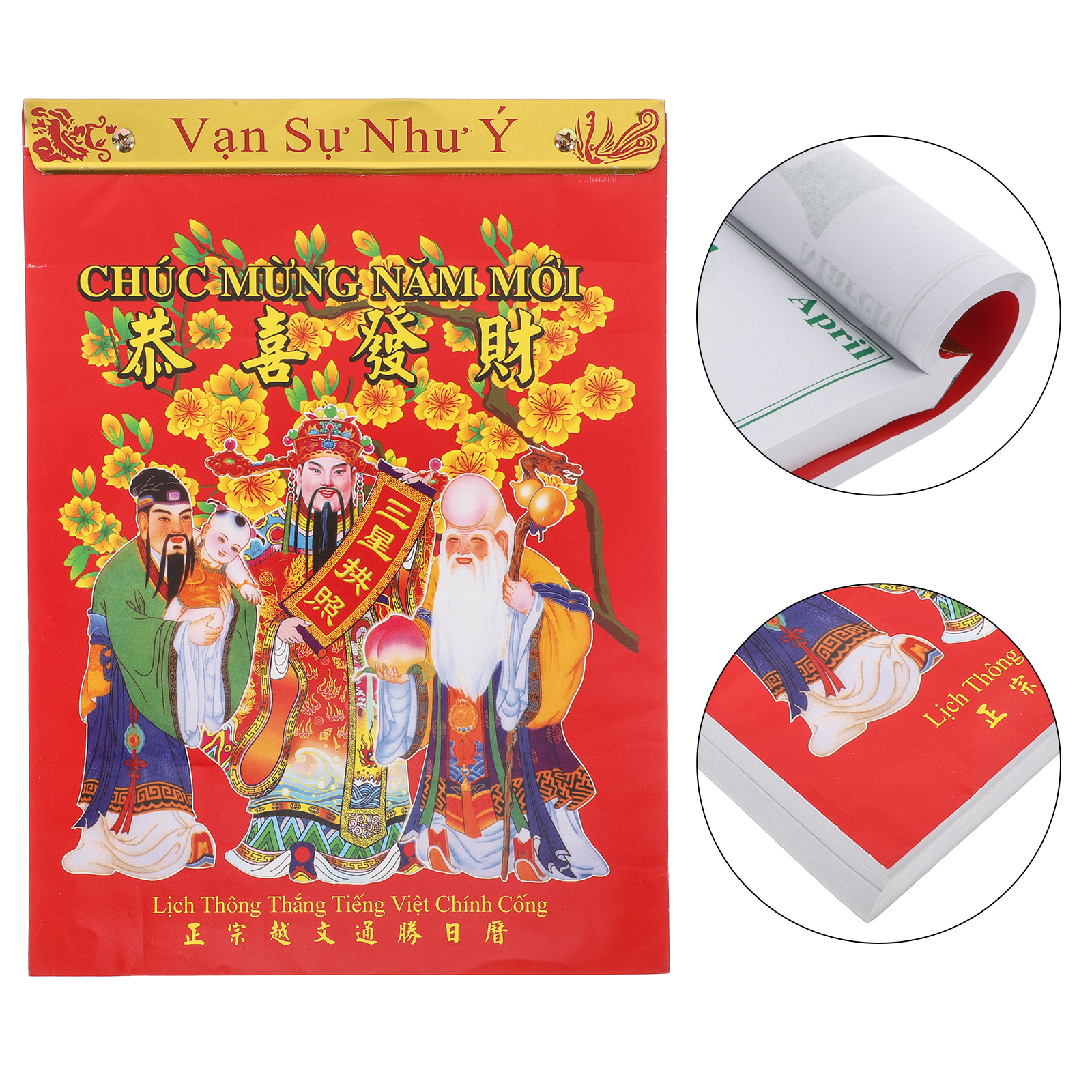 Lanytaeo Vietnamese Chinese New Year Calendar 2025 Year of The Snake Calendar Tearable Daily ...