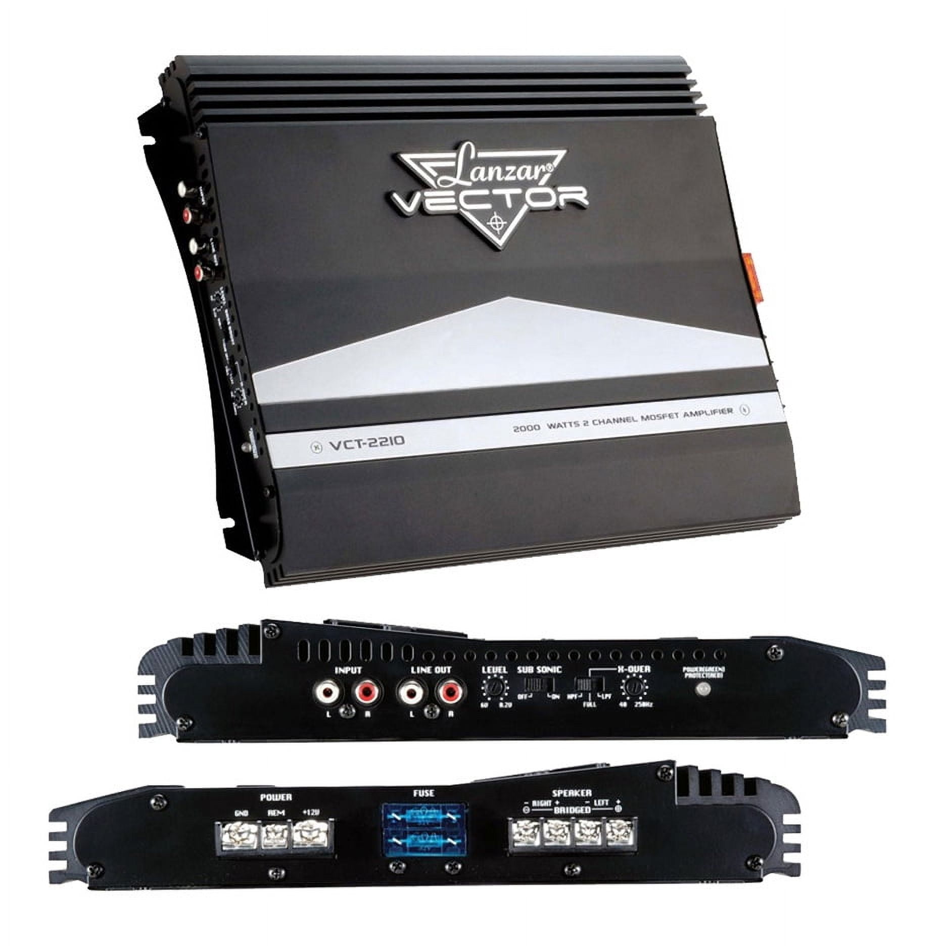 Lanzar 2000W 2 Channel High Power Mosfet Amplifier - Walmart.com