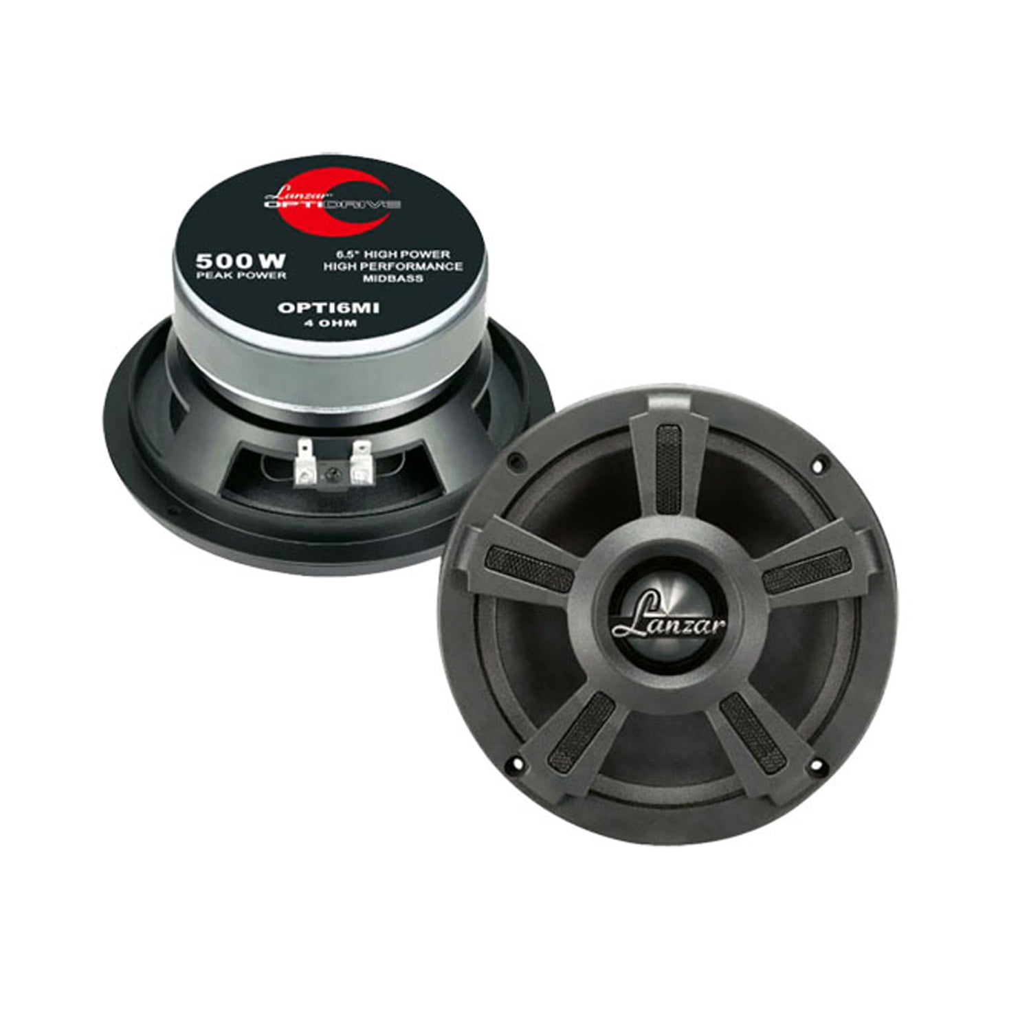 Lanzar 500W 6.5 Inch Opti Pro Midbass Speaker with Paper Cone OPTI6M-8 ...