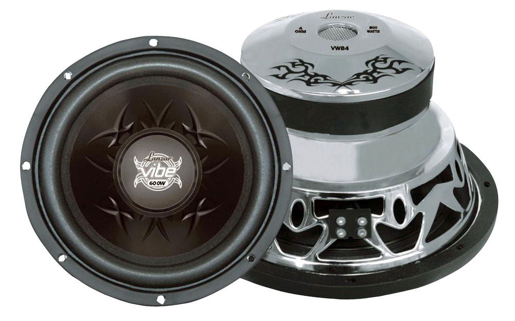 Lanzar Vibe 800 Watt 8-Inch 4-Ohm Subwoofer Black Car Audio SVC Sub ...