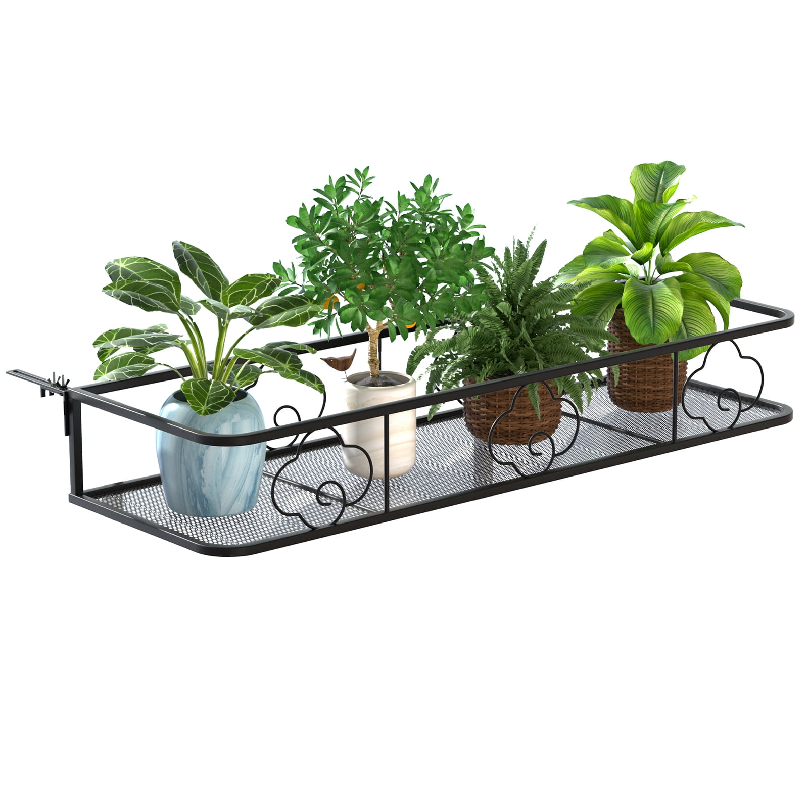 Lanzxjv Balcony Patio Planter Railing Shelf, Window Decorative Hanging ...