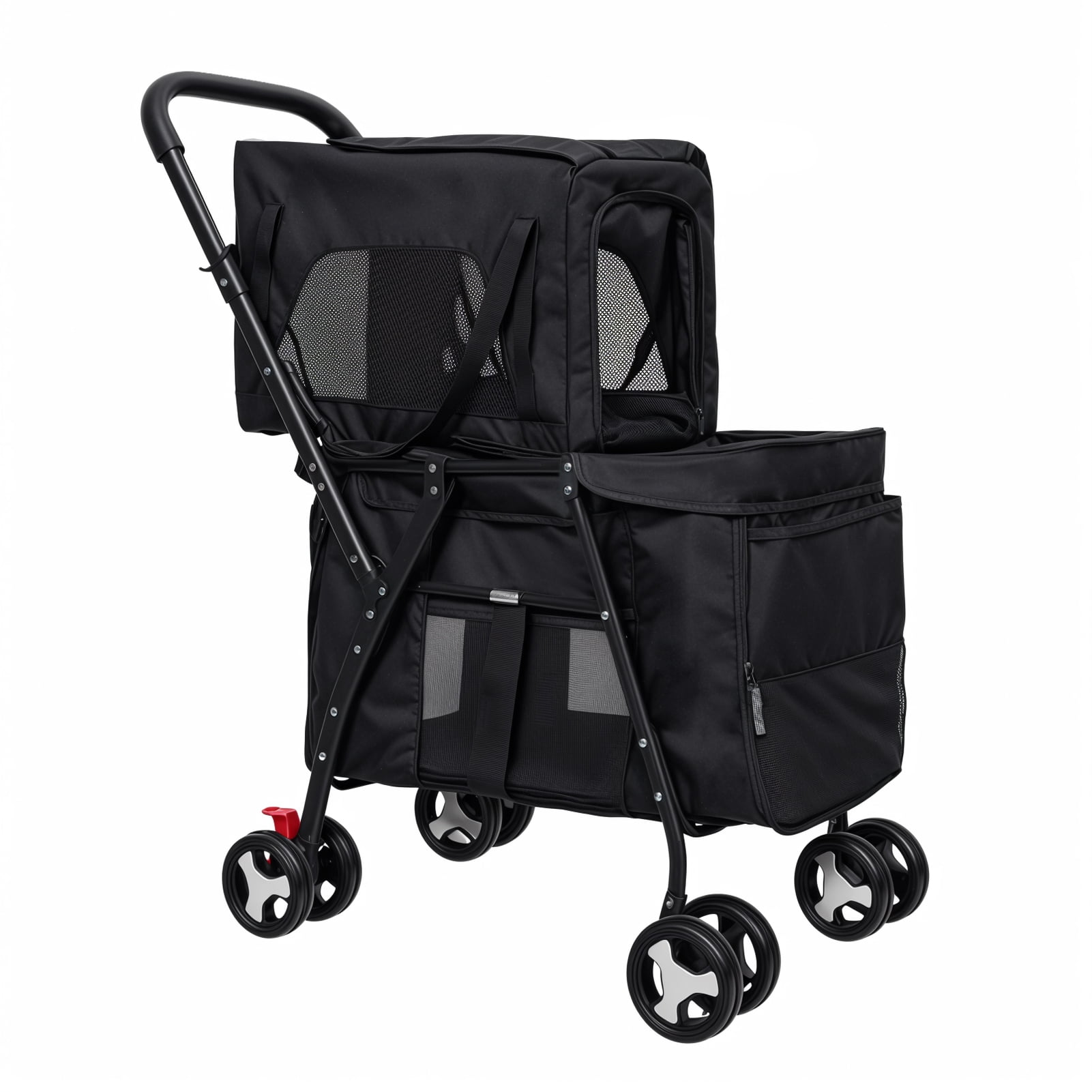 Lanzxjv Double Pet Stroller for 2 Small Dogs or Cats, Pet Strollers for ...