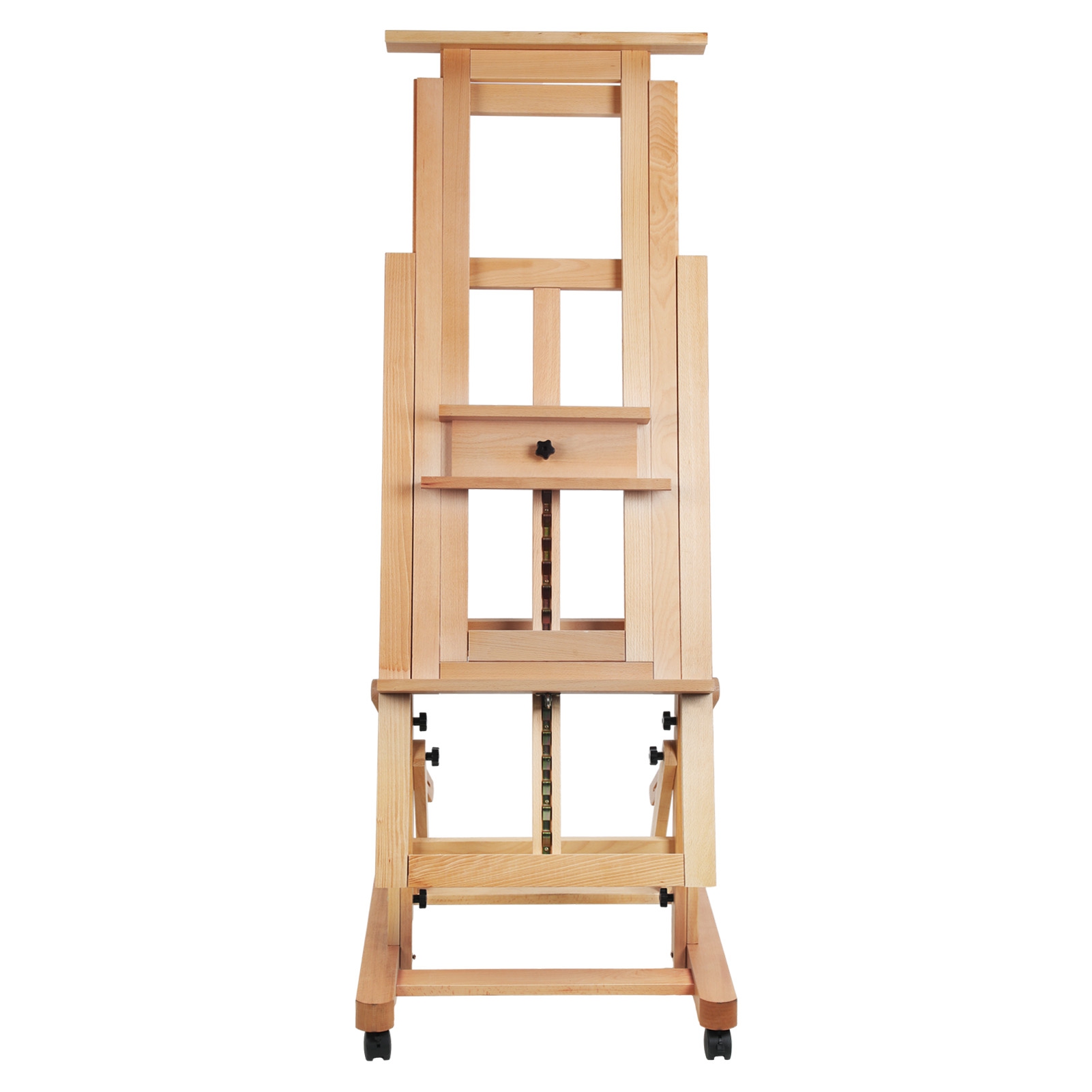 Lanzxjv Large Artist Easel, Solid Beech Wood Easel with Wheels, Heavy ...