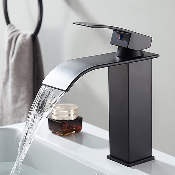 Lanzxjv Waterfall Bathroom Basin Sink Tap Integral Single Hole Single ...