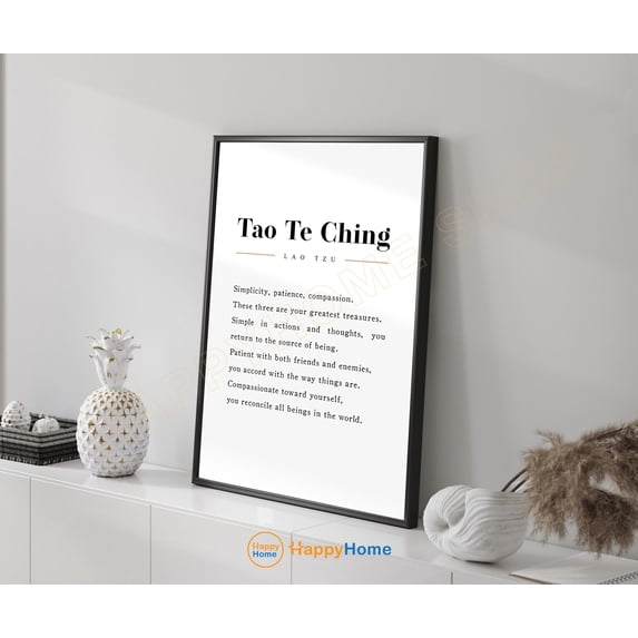 Lao Tzu Quote Wall Art Tao Te Ching Wisdom Literary Book Print Art ...