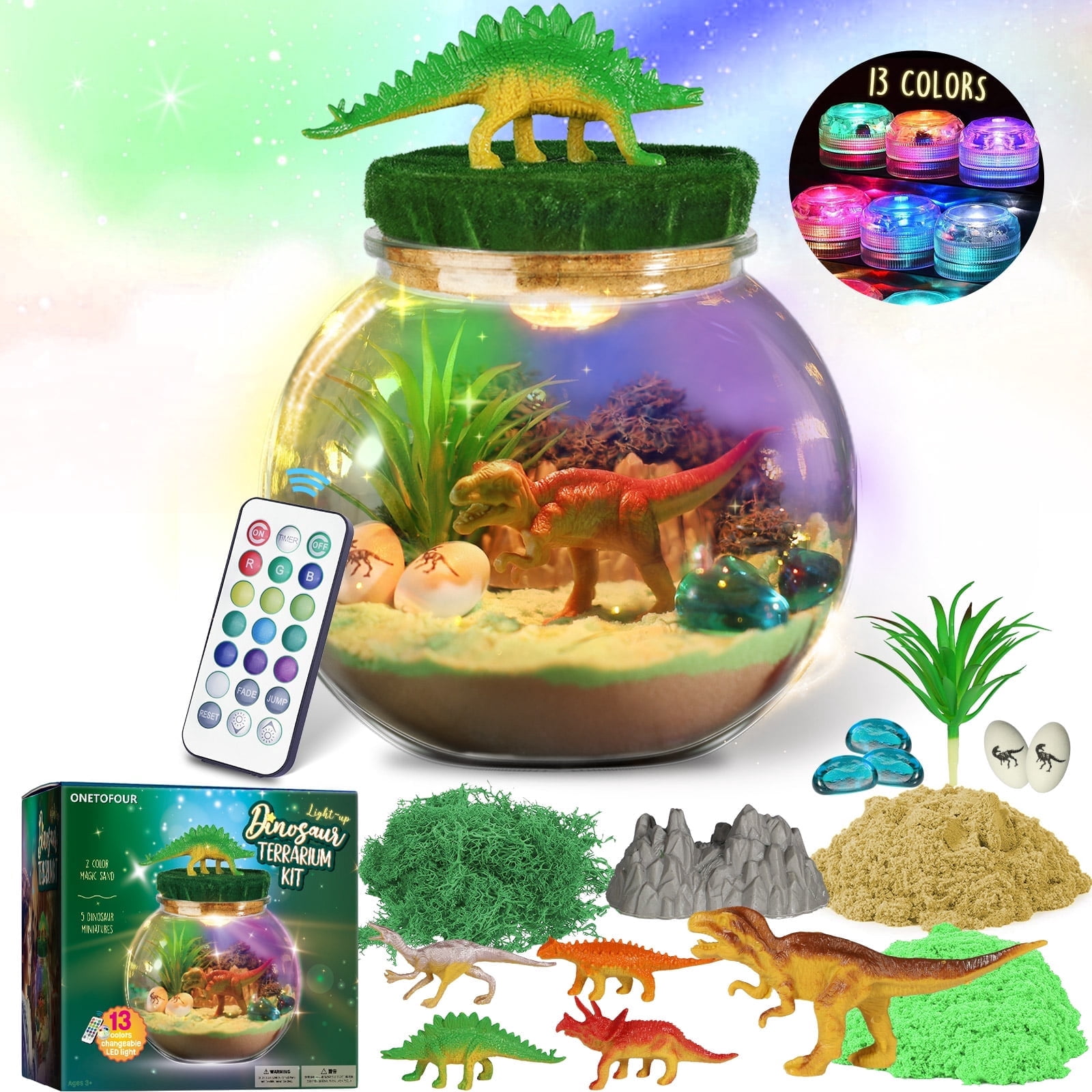 Dinosaur Terrarium Kit for Kids - Dinosaur Gifts for Boys - Christmas ...