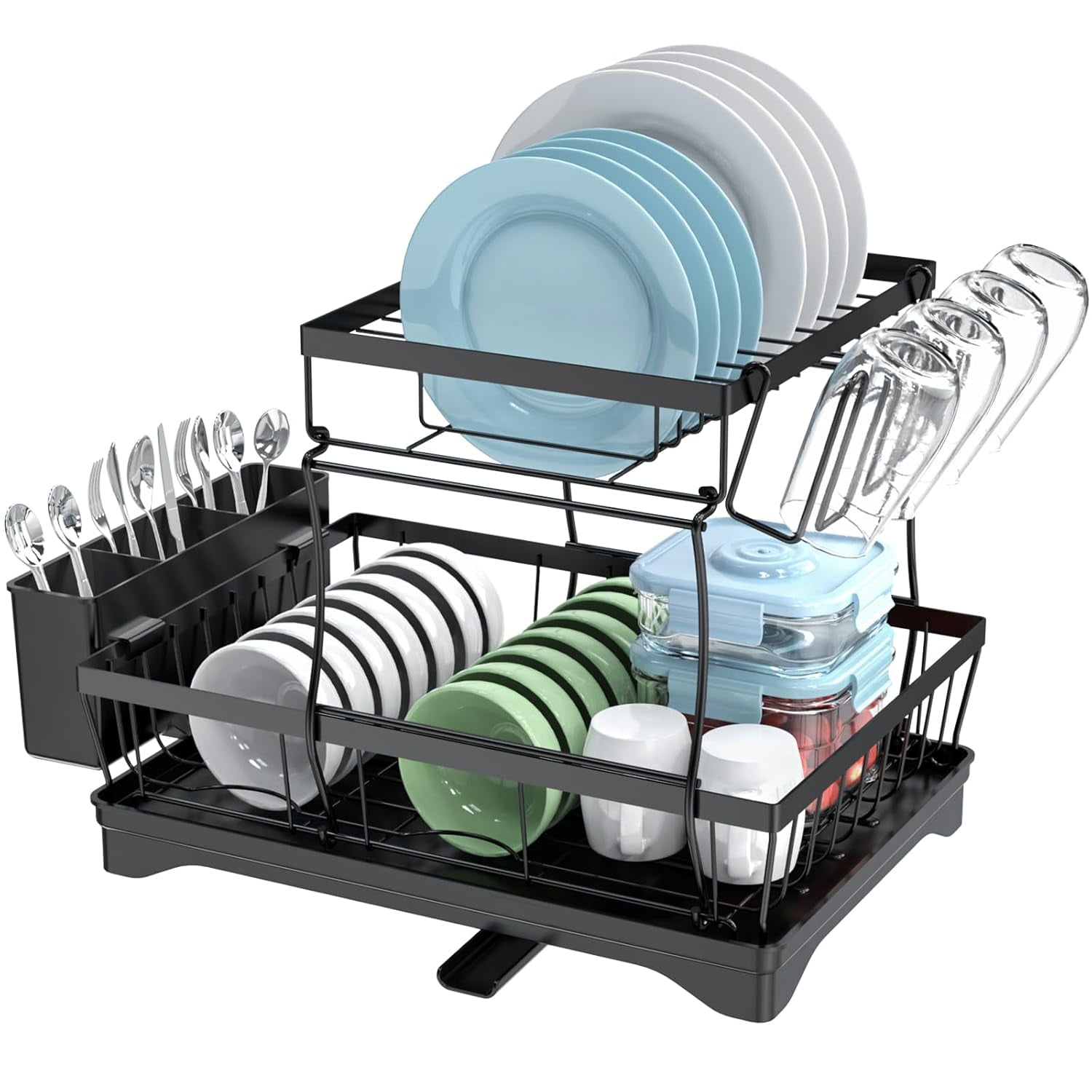 Laokiiy Dish Drying Rack Dish drainers for Kitchen Counter Stainless Steel Large Dish Strainer ...