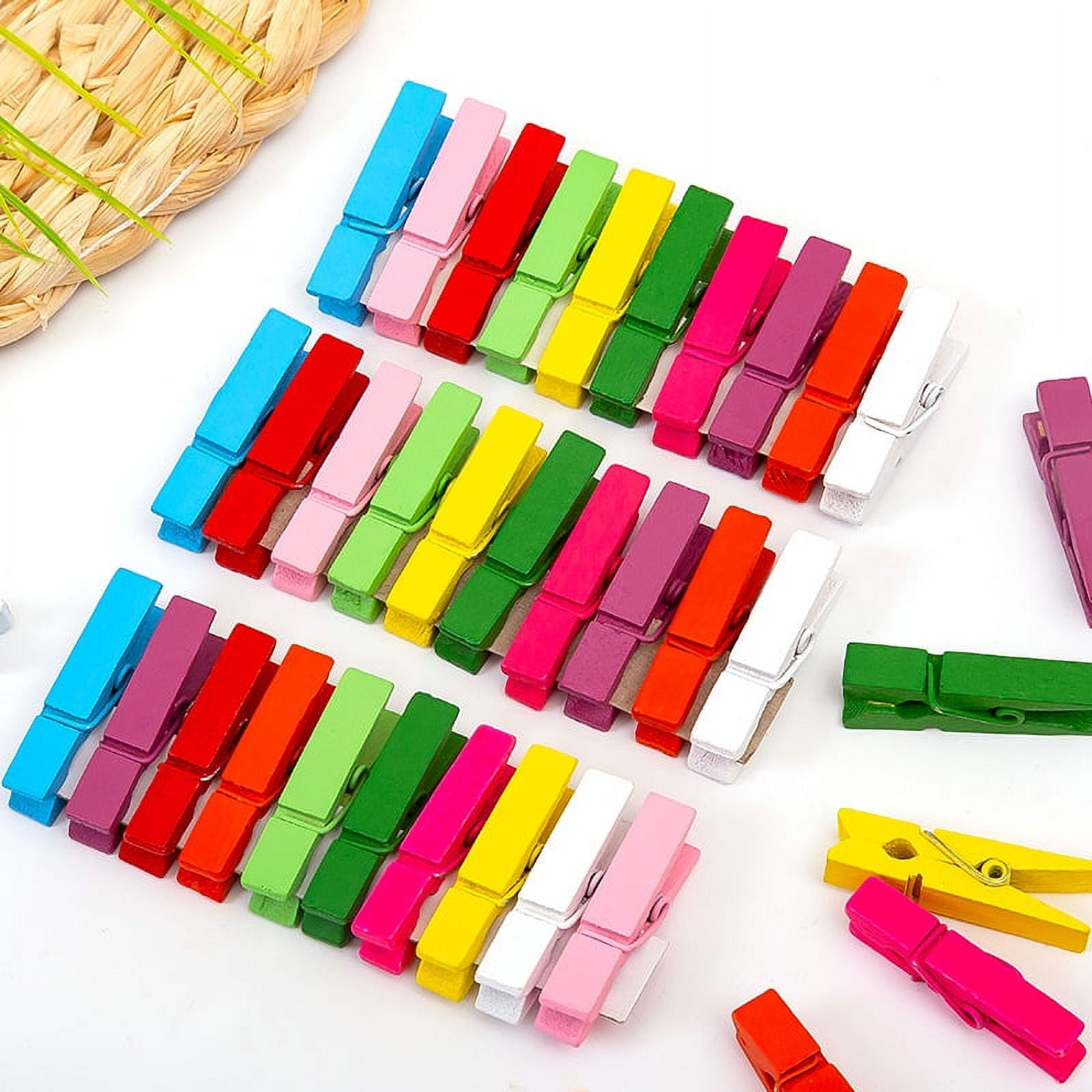 Laonim DIY toys Colored Clothespin Wooden Colored Crafts Clothespin 1.4 ...