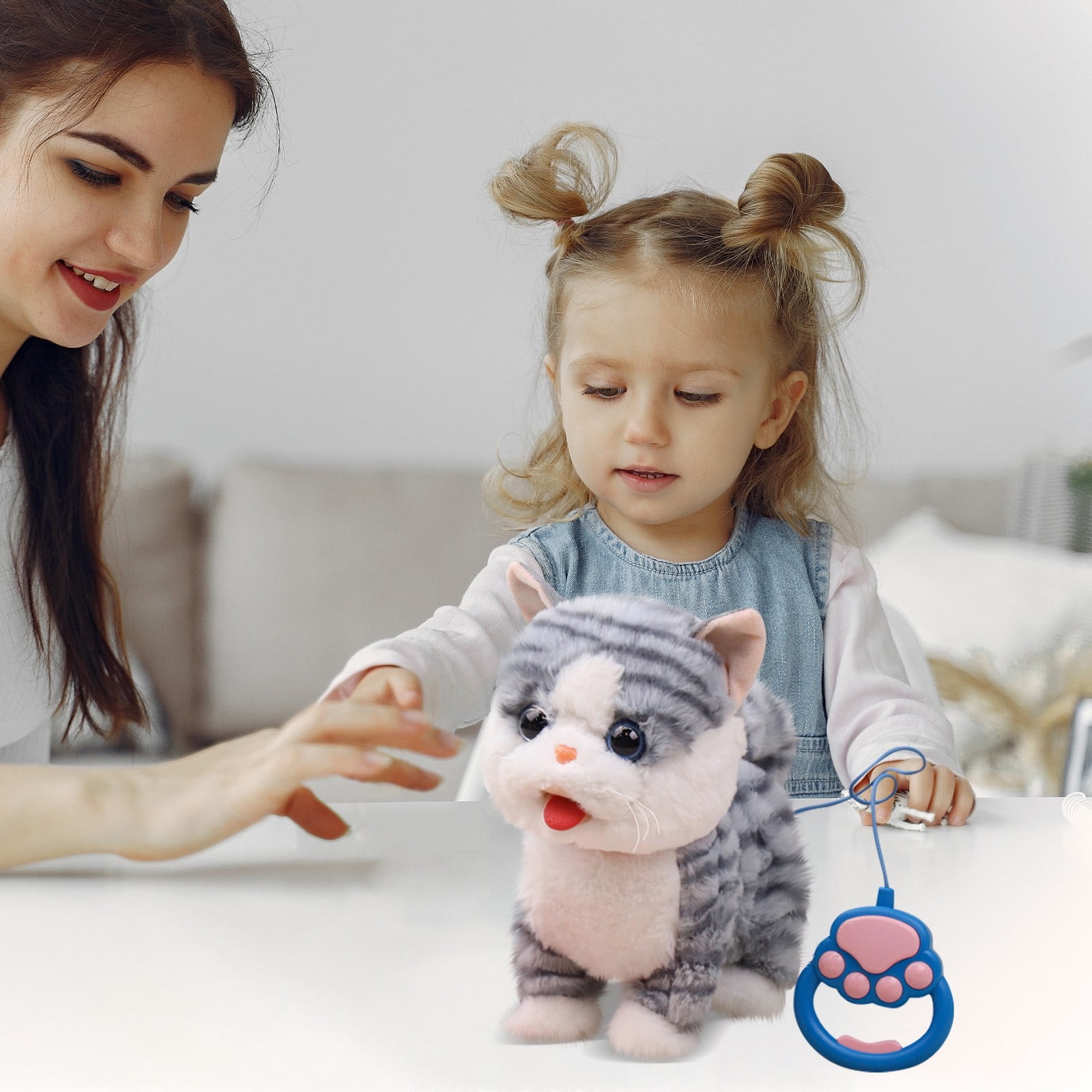 Laonim Electric plush toys Leash Cat Walking Set Sing Purr And Meow ...