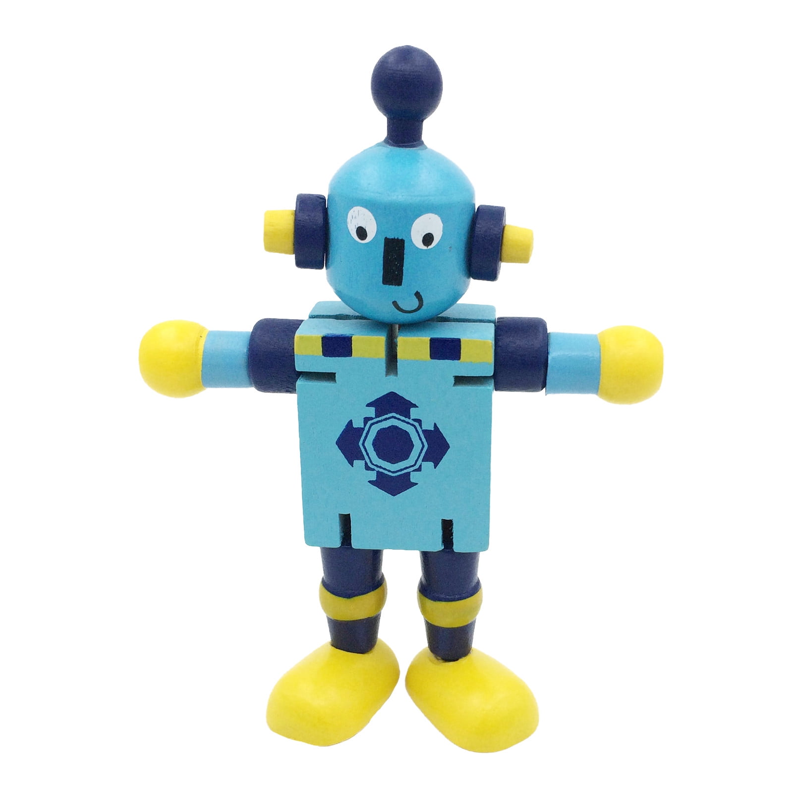 Laonim Squishy Toy Wooden Robot Toys, Bright Color Wooden Material ...