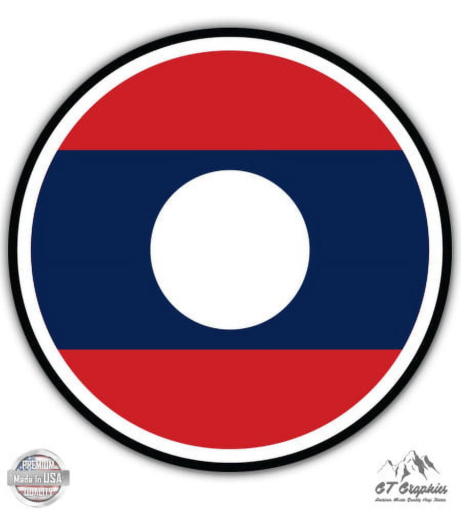 Laos Flag - 3" Vinyl Sticker - For Car Laptop I-Pad Phone Helmet Hard ...