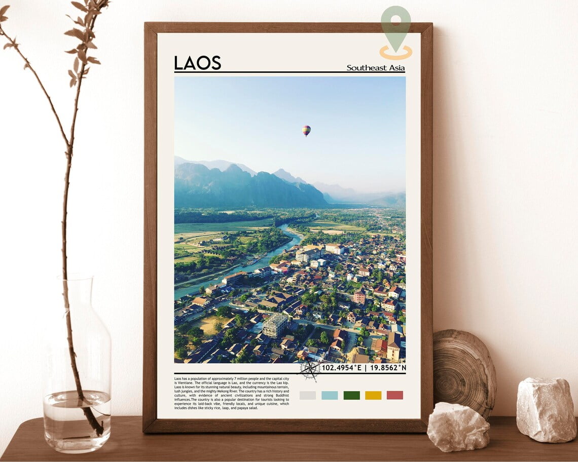 Laos Print, Laos Art, Laos Poster, Laos Photo, Laos Poster Print, Laos ...