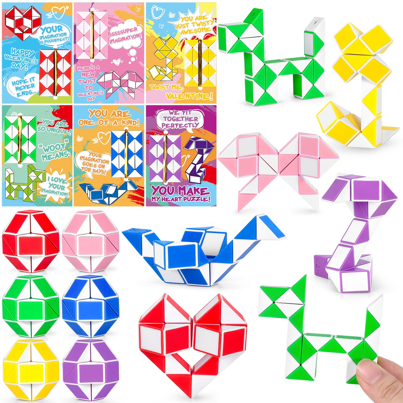 Laoyebaohao 24 Pack Valentines Day Gifts for Kids Classroom with Snake ...