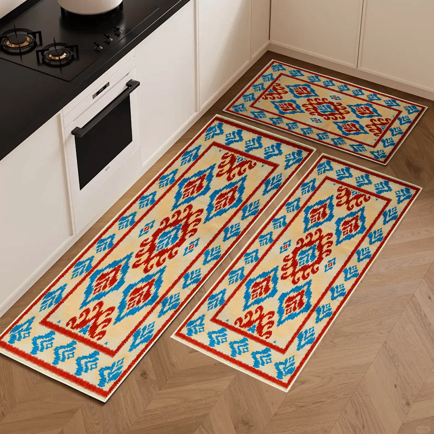 3 Piece Non Slip Kitchen Rug Setnull