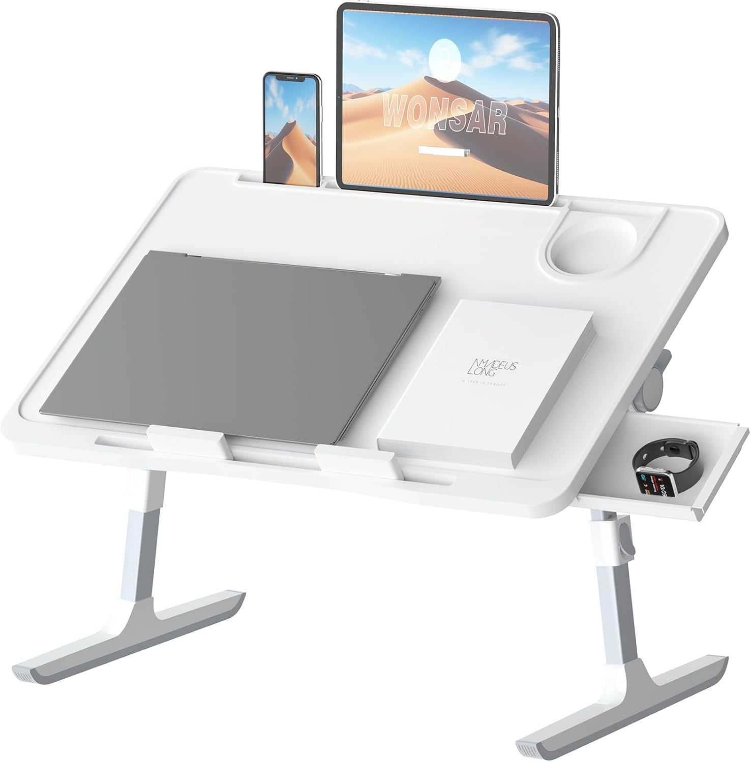 Lap Desk for Bed, Folding Laptop Stand for Bed Table, Adjustable ...