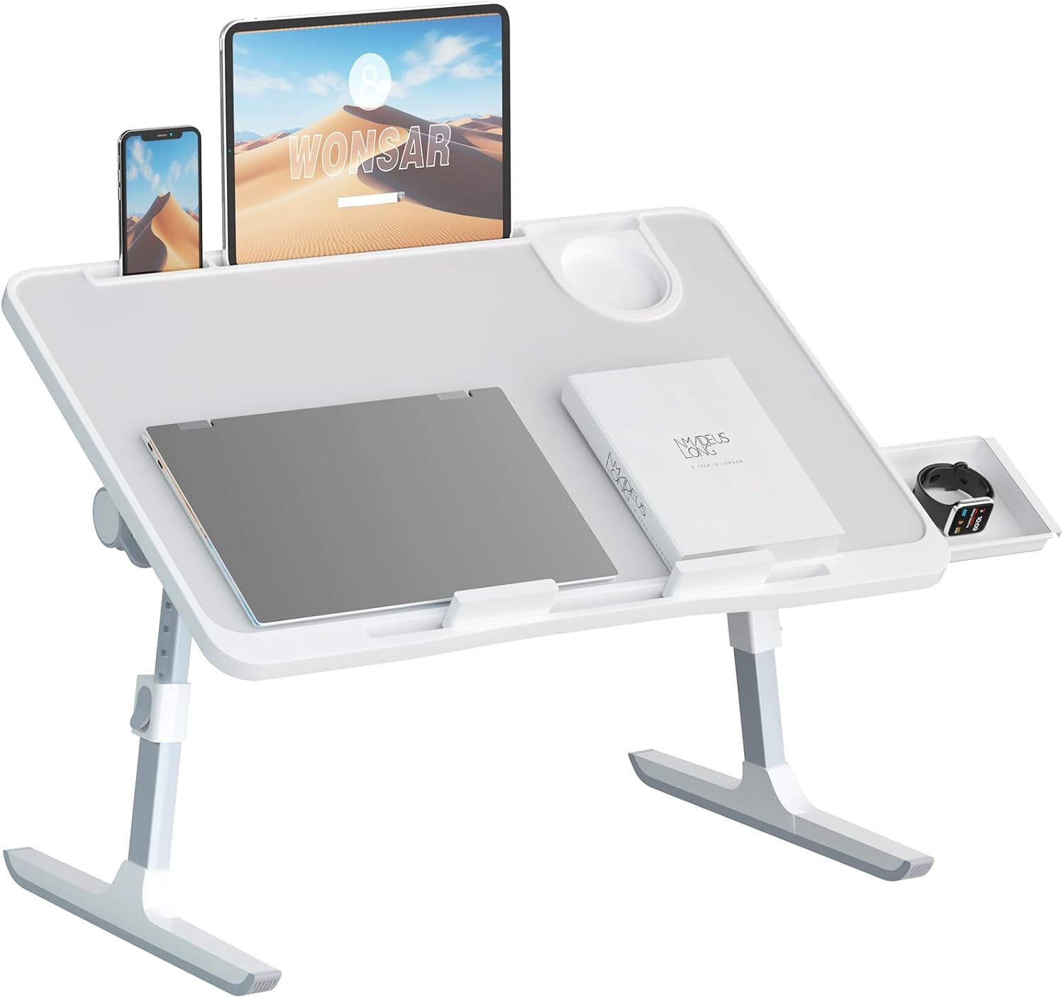 Lap Desk for Bed, Folding Laptop Stand for Bed Table, Adjustable ...