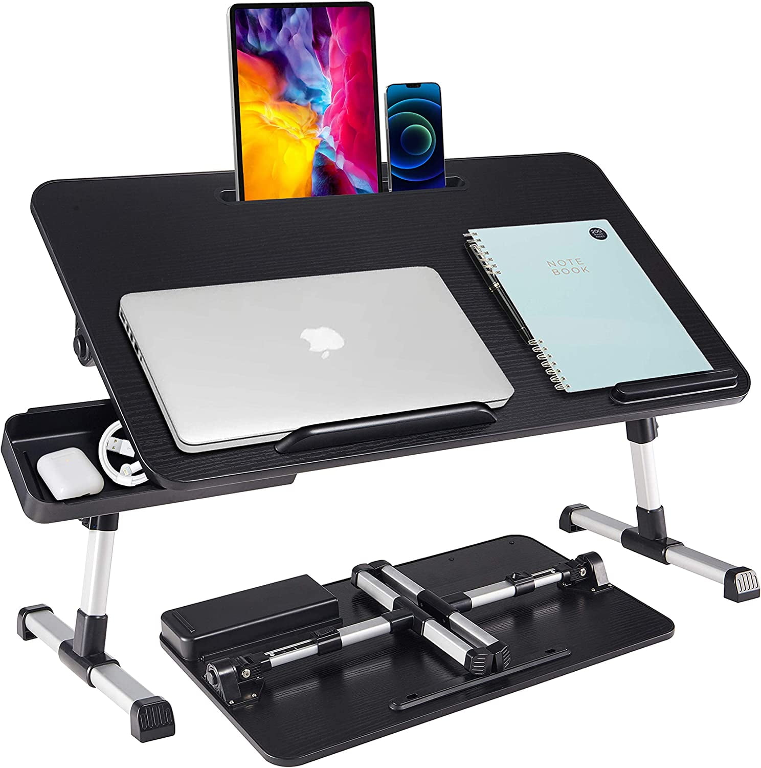 Lap Desk for Laptop,Adjustable Laptop Stand for Desk with Storage ...