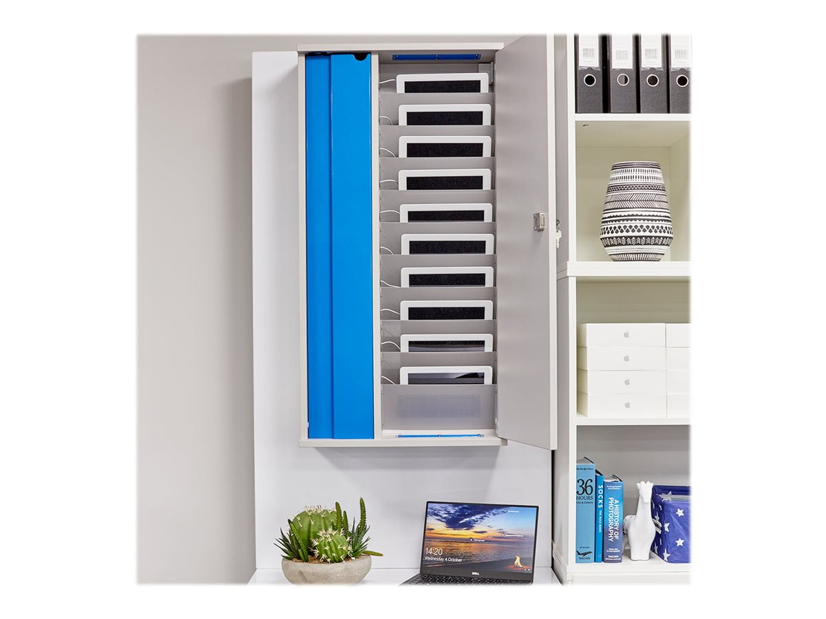 LapCabby Lyte 10-Tablet (up to 12") Wall Mounted AC Charging Cabinet ...