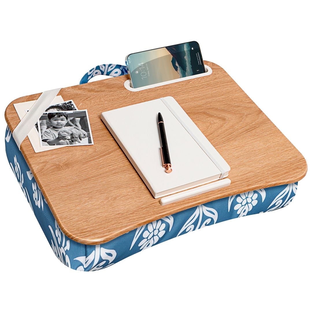 LapGear Designer Lap Desk w/ Phone Holder, Fits 15.6" Laptop, Floral ...
