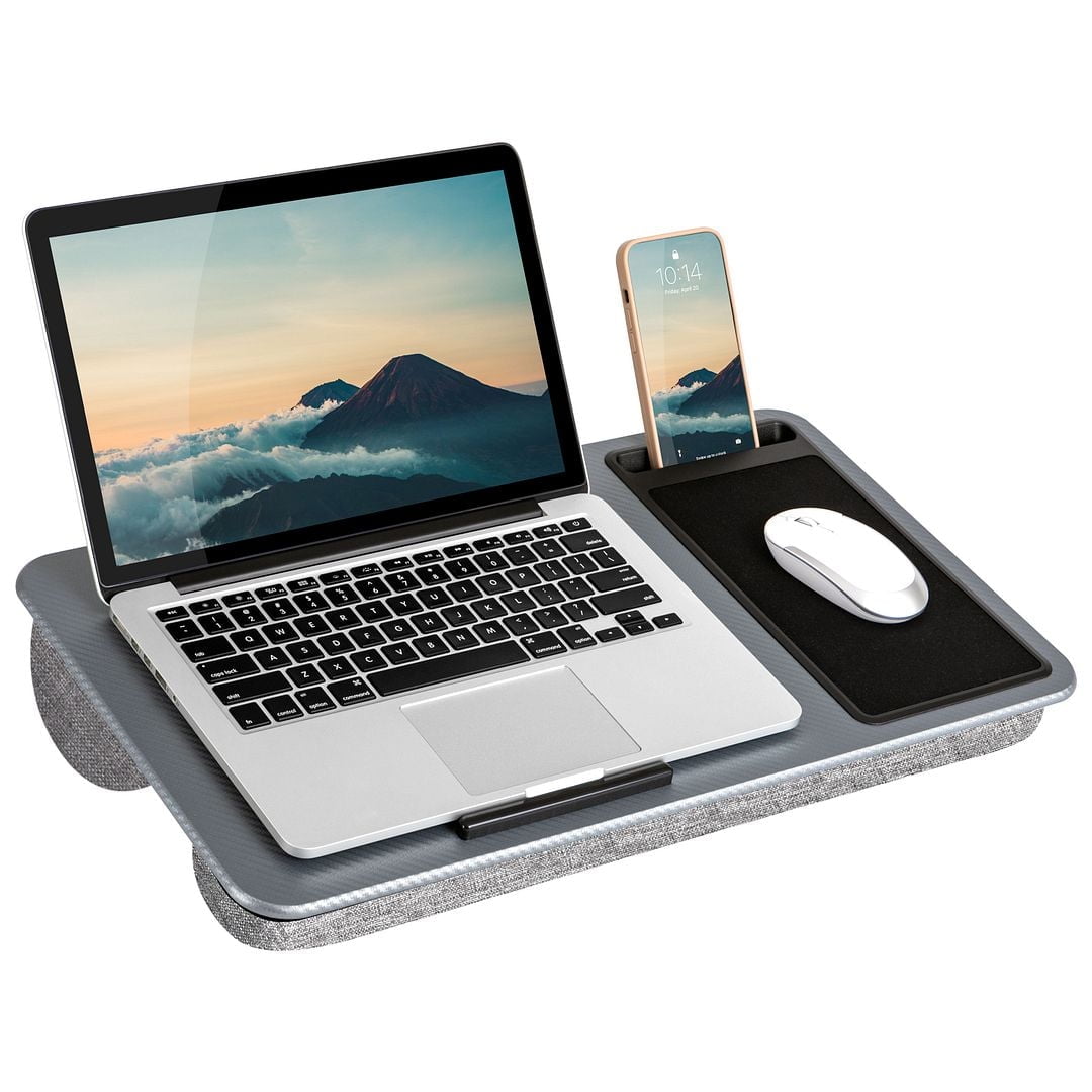 "LapGear Cushioned Home Office Lap Desk Tray with Mouse Pad, Phone ...