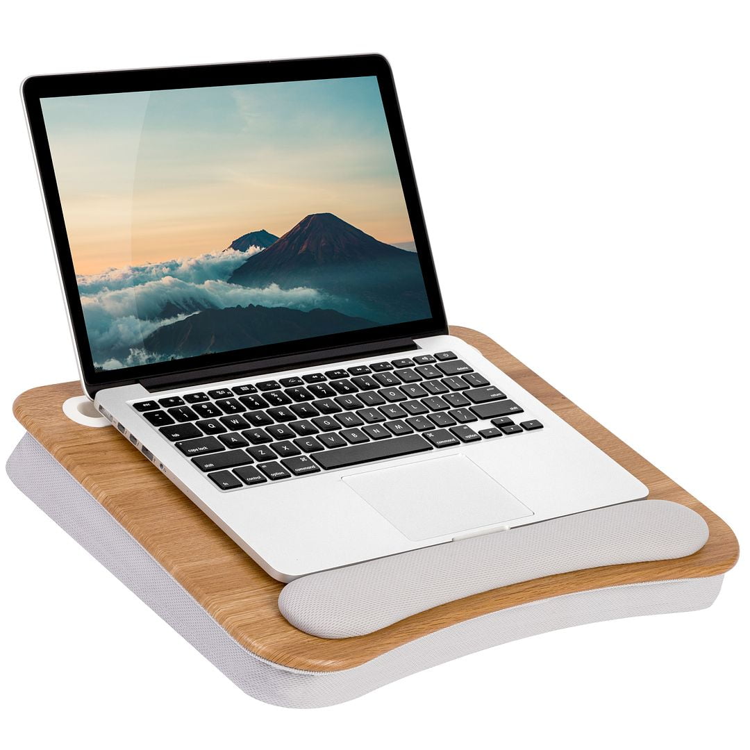 LapGear Memory Foam Lap Desk w/ Wrist Rest, Fits 15.6" Laptop, White ...