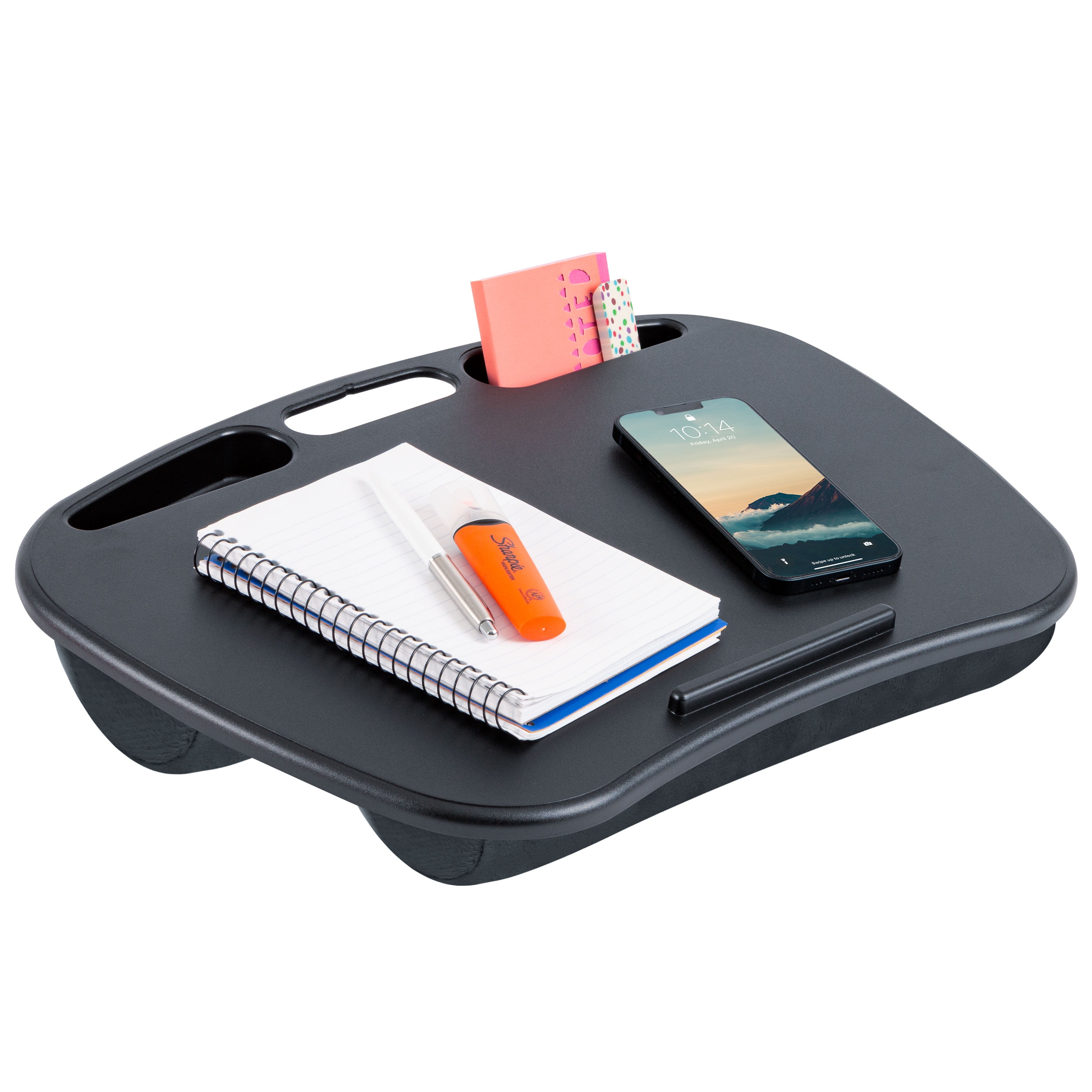 "LapGear Portable Black MyDesk Lap Desk with Light Storage, Ideal for ...
