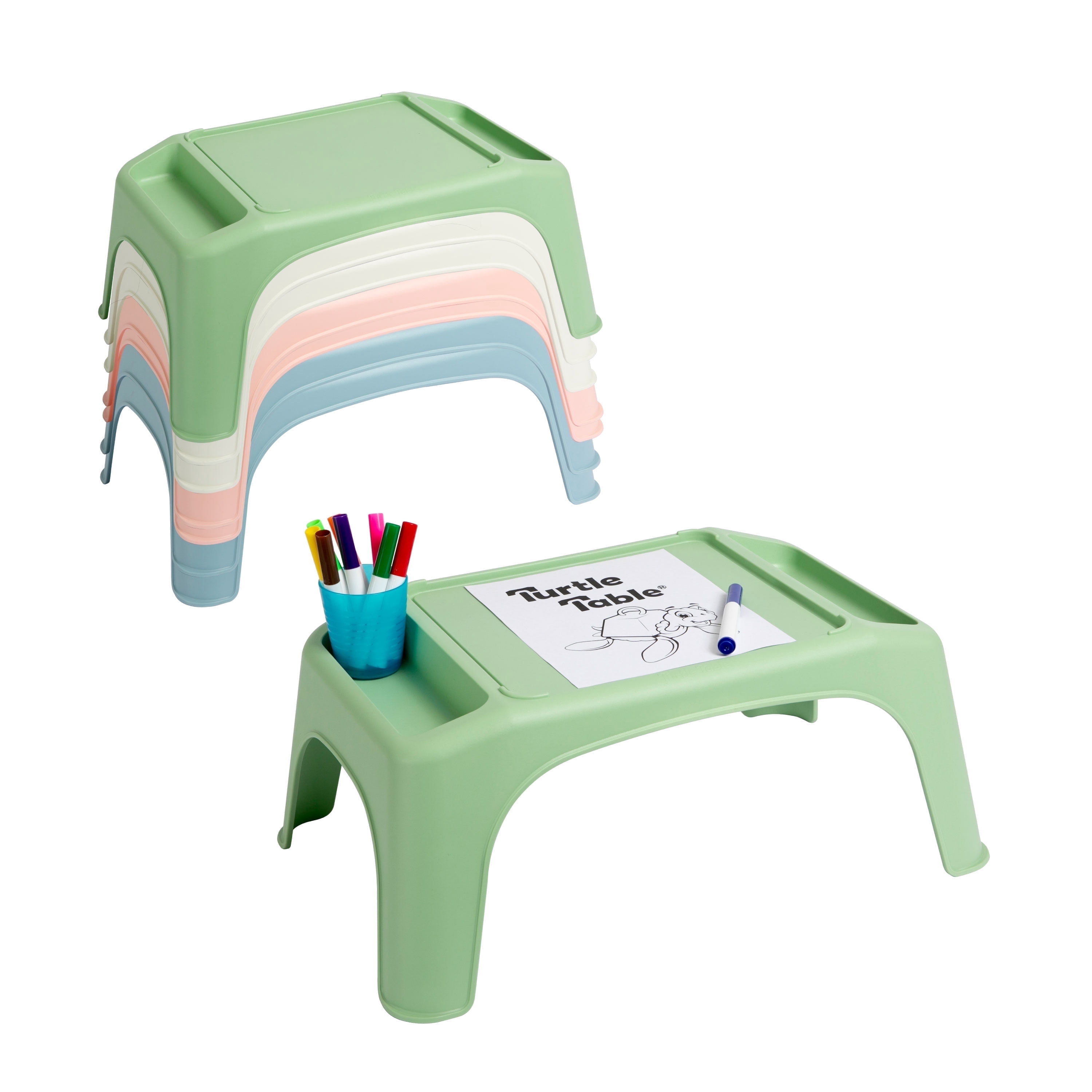 LapGear Turtle Table Kids Flexible Seating Lap Desk Tray, Assorted ...