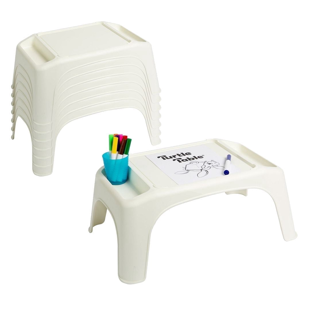 LapGear Turtle Table Kids Flexible Seating Lap Desk Tray, Marshmallow ...
