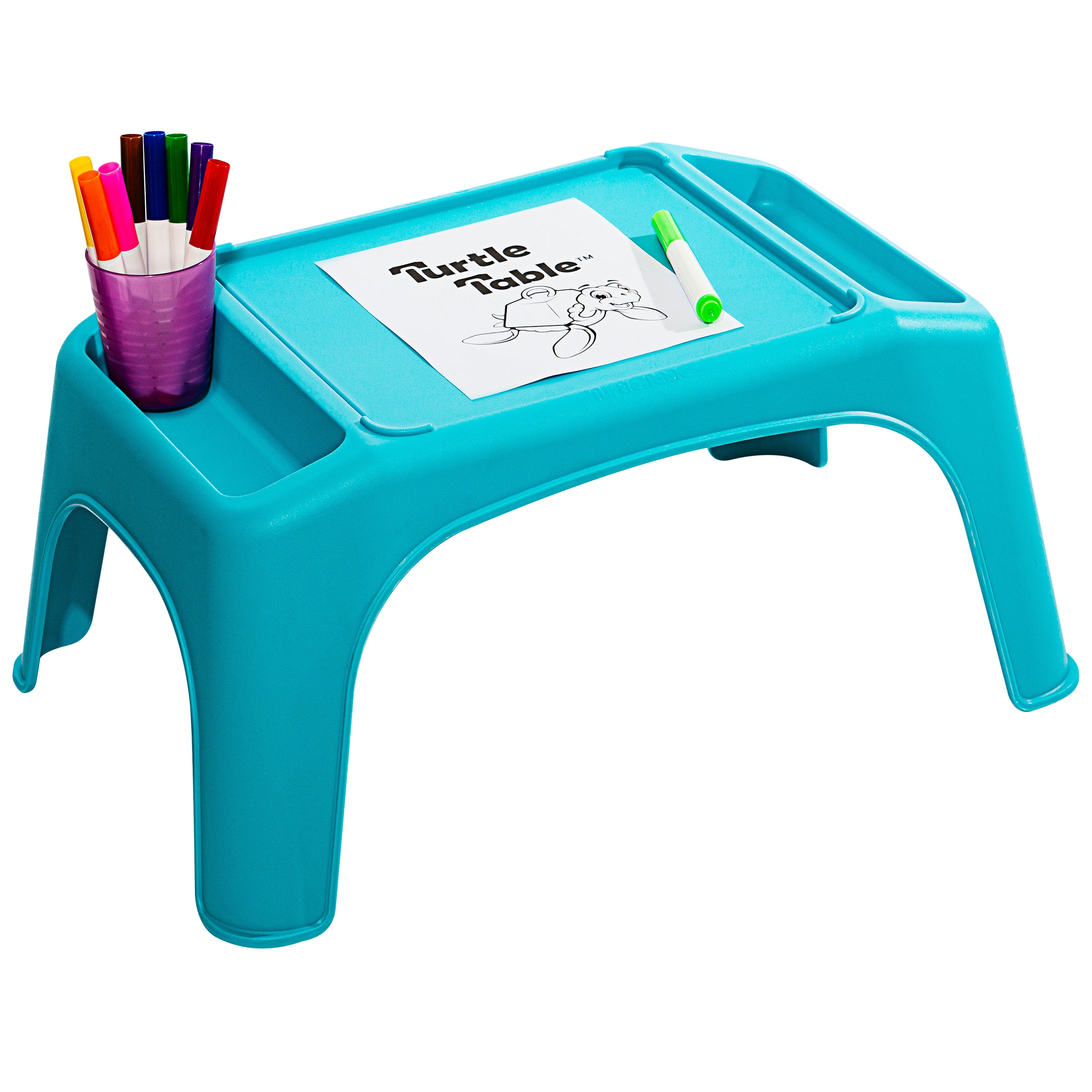 LAPGEAR Turtle Table Kids Activity Lap Desk Tray with Storage Wells for ...