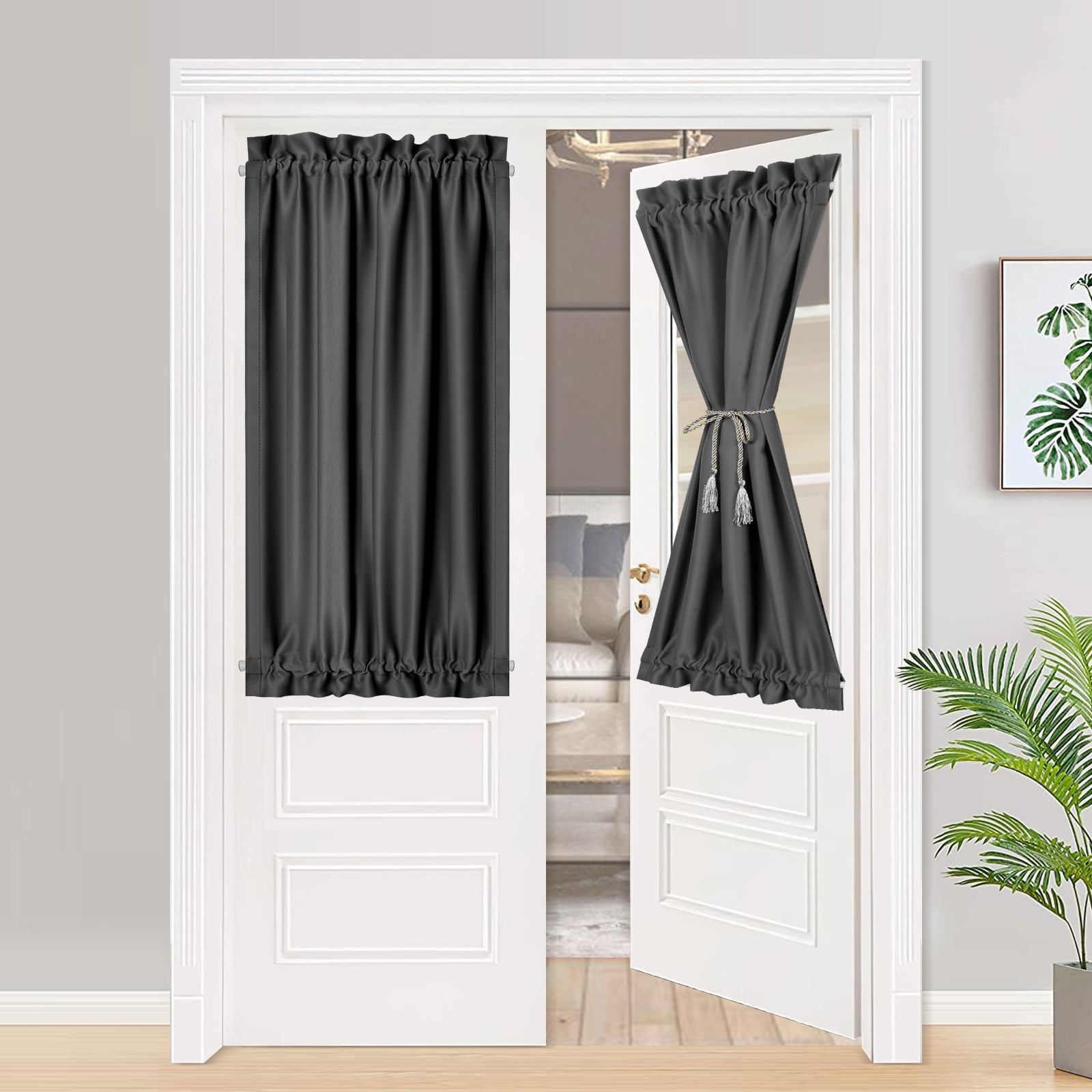Lapalife French Door Curtains, 52 x 40 inch Rod Pocket Thermal Blackout ...