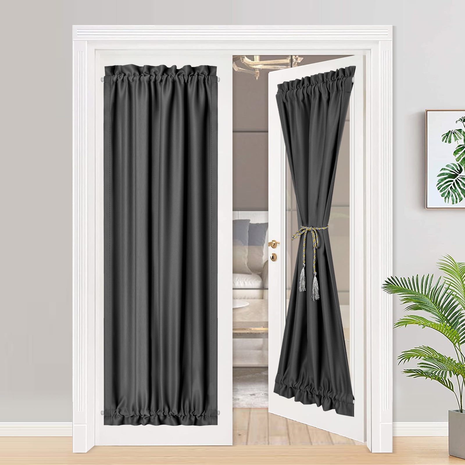 Lapalife French Door Curtains, 52 x 72 inch Rod Pocket Thermal Blackout ...