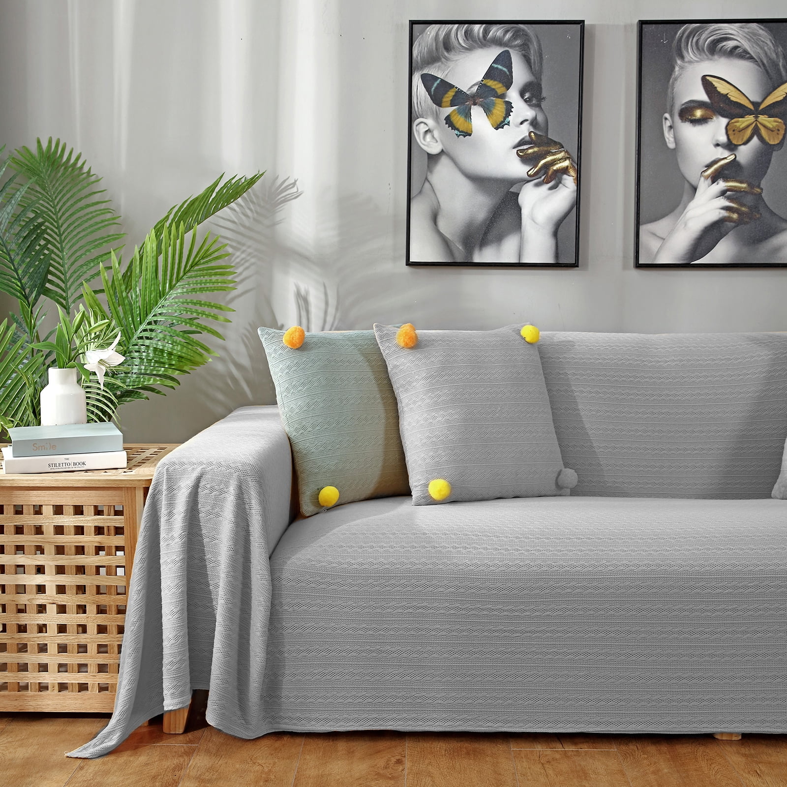 Lapalife Cotton Sofa Cover Couch Cover, Knitted Sofa Slipcovers ...