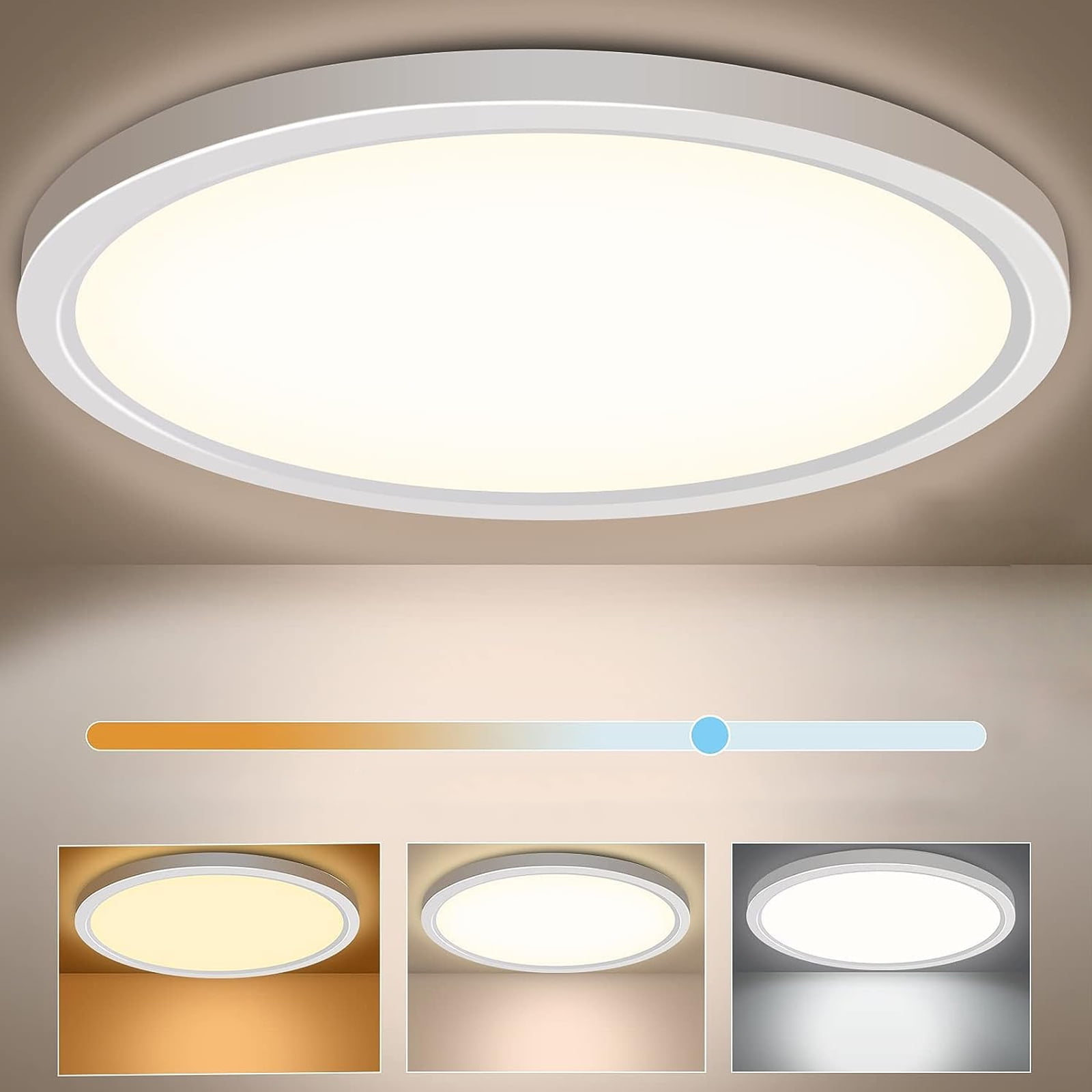 Lapalife Dimmable LED Flush Mount Ceiling Light, 40W 3 Color ...