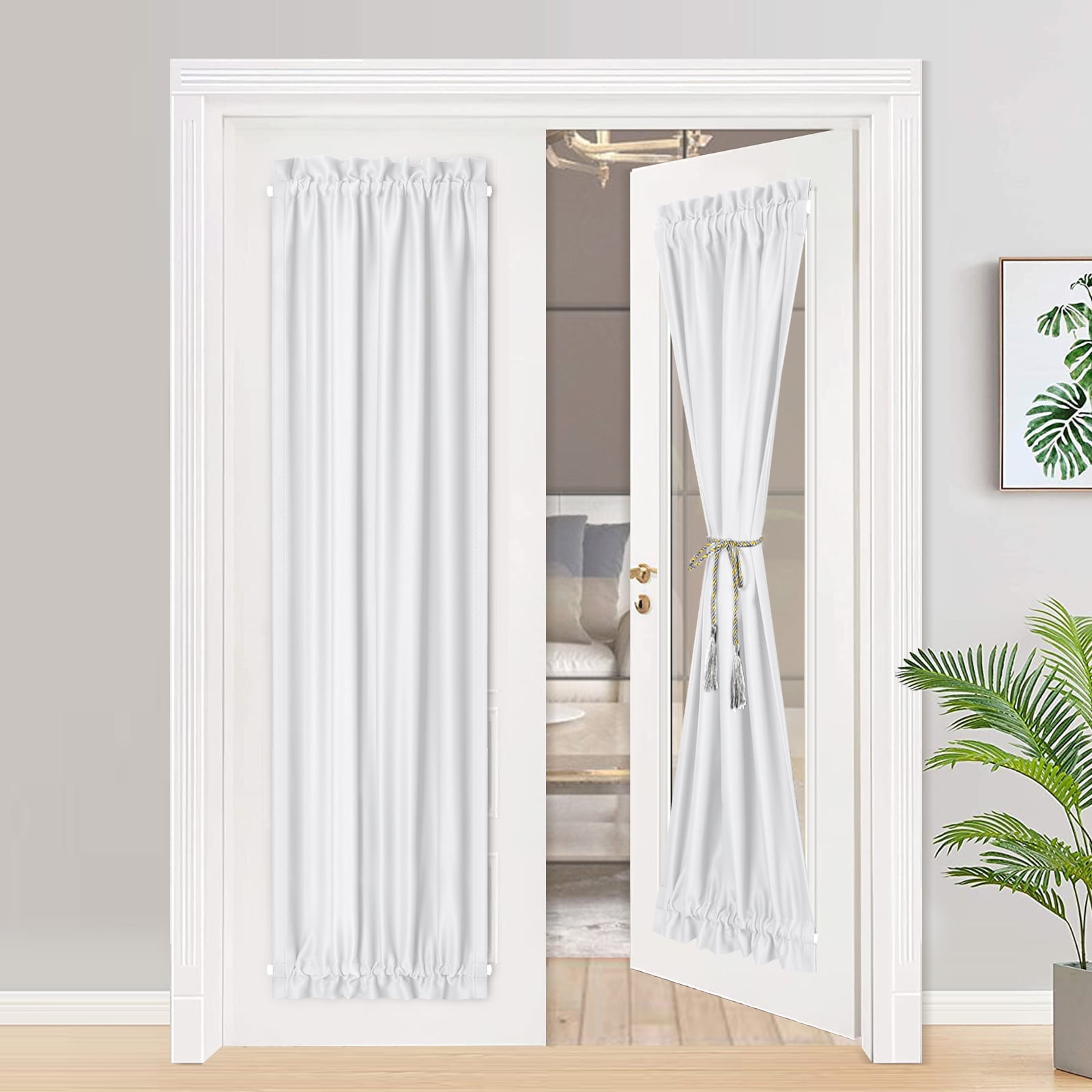 Lapalife 24x72 inch Rod Pocket Thermal Blackout French Door Curtains ...