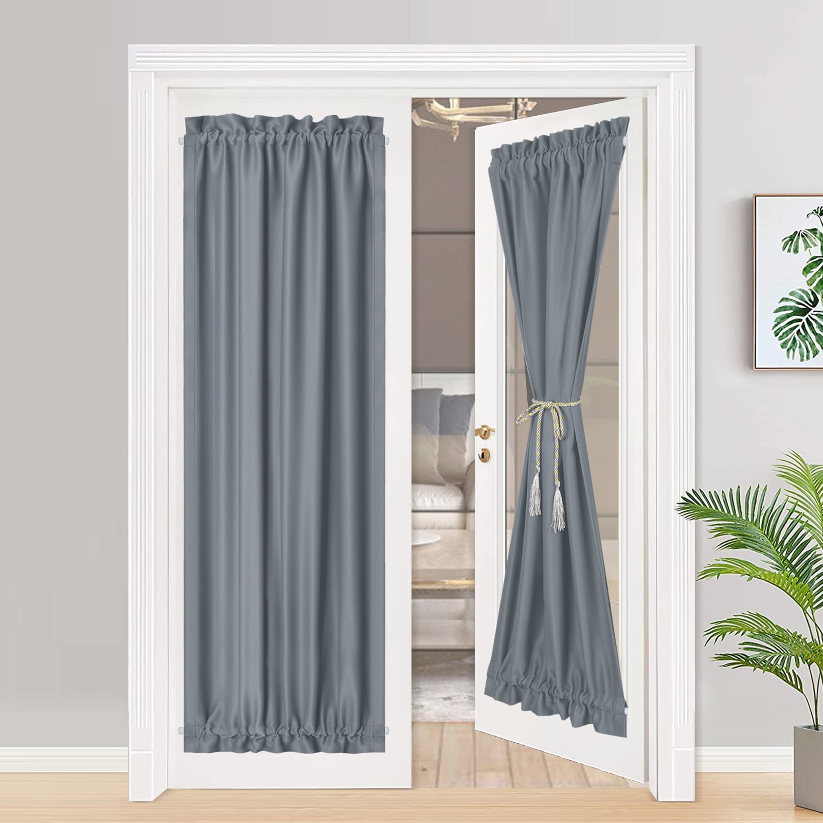 LAPA Life French Door Curtains, Thermal Blackout Privacy, Gray, 52 x 72 ...