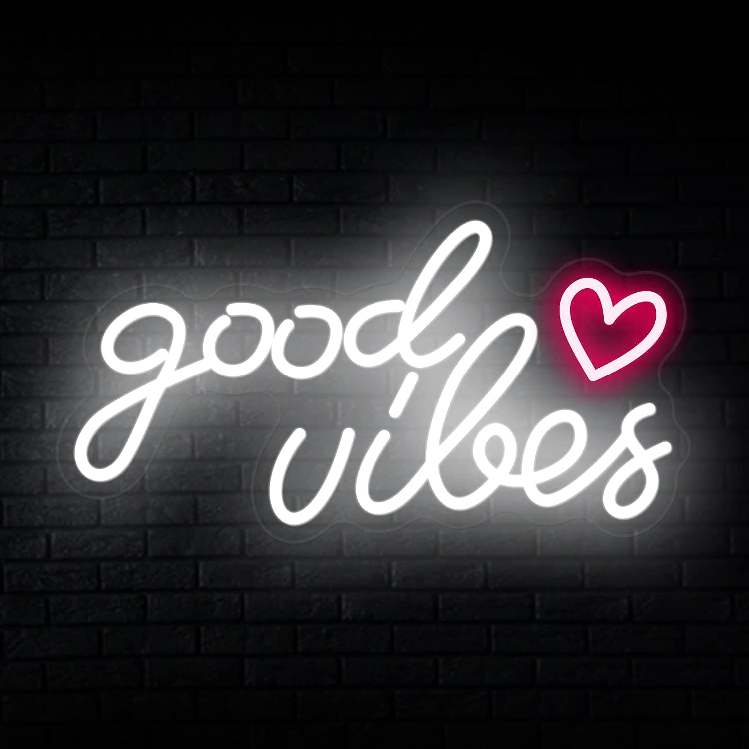 Lapalife Good Vibes Neon Sign Lights, LED Neon Signs for Wall Decor USB ...